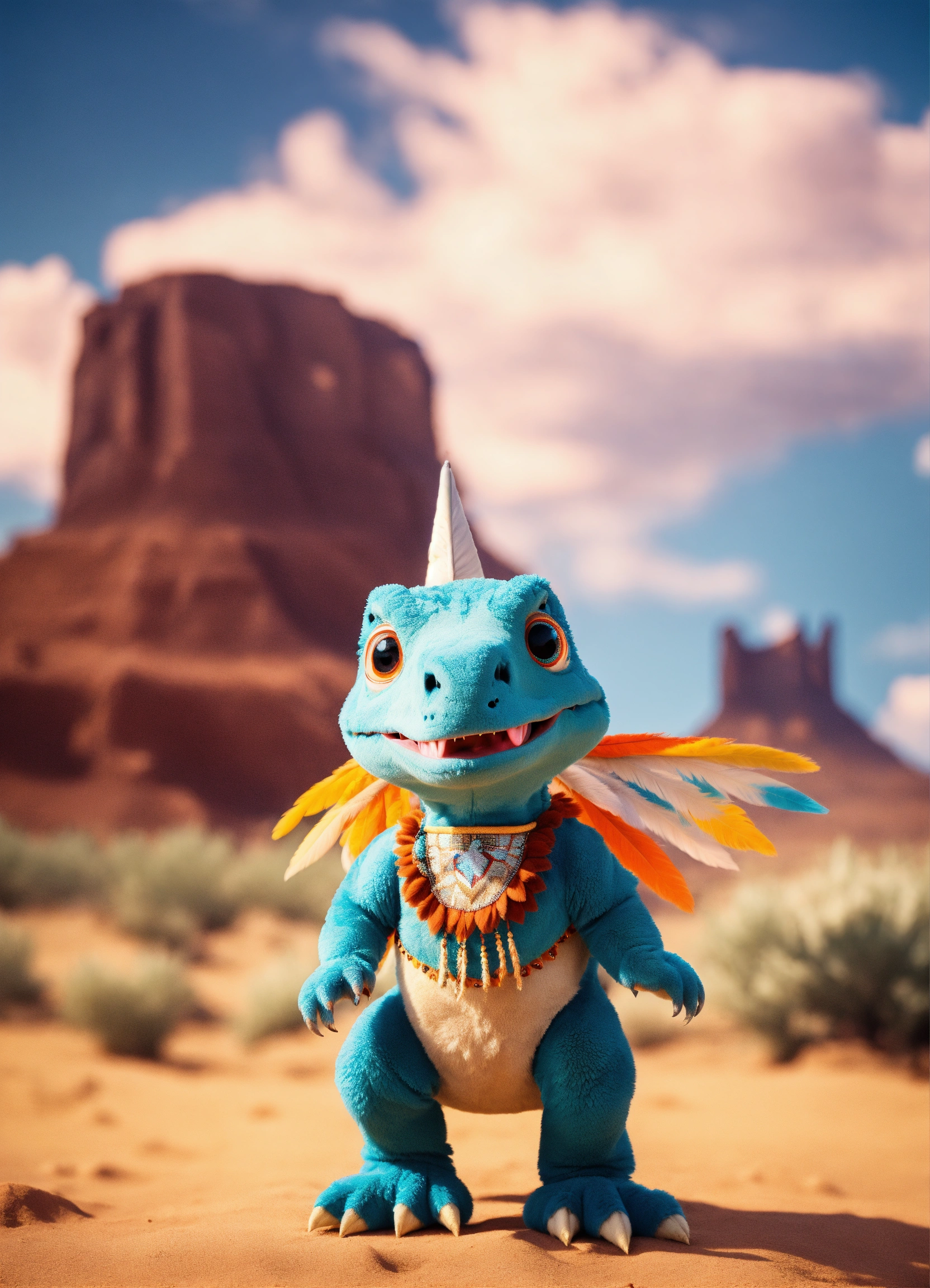 Lexica - An adorable and fluffy baby dinosaur with big color eyes and ...