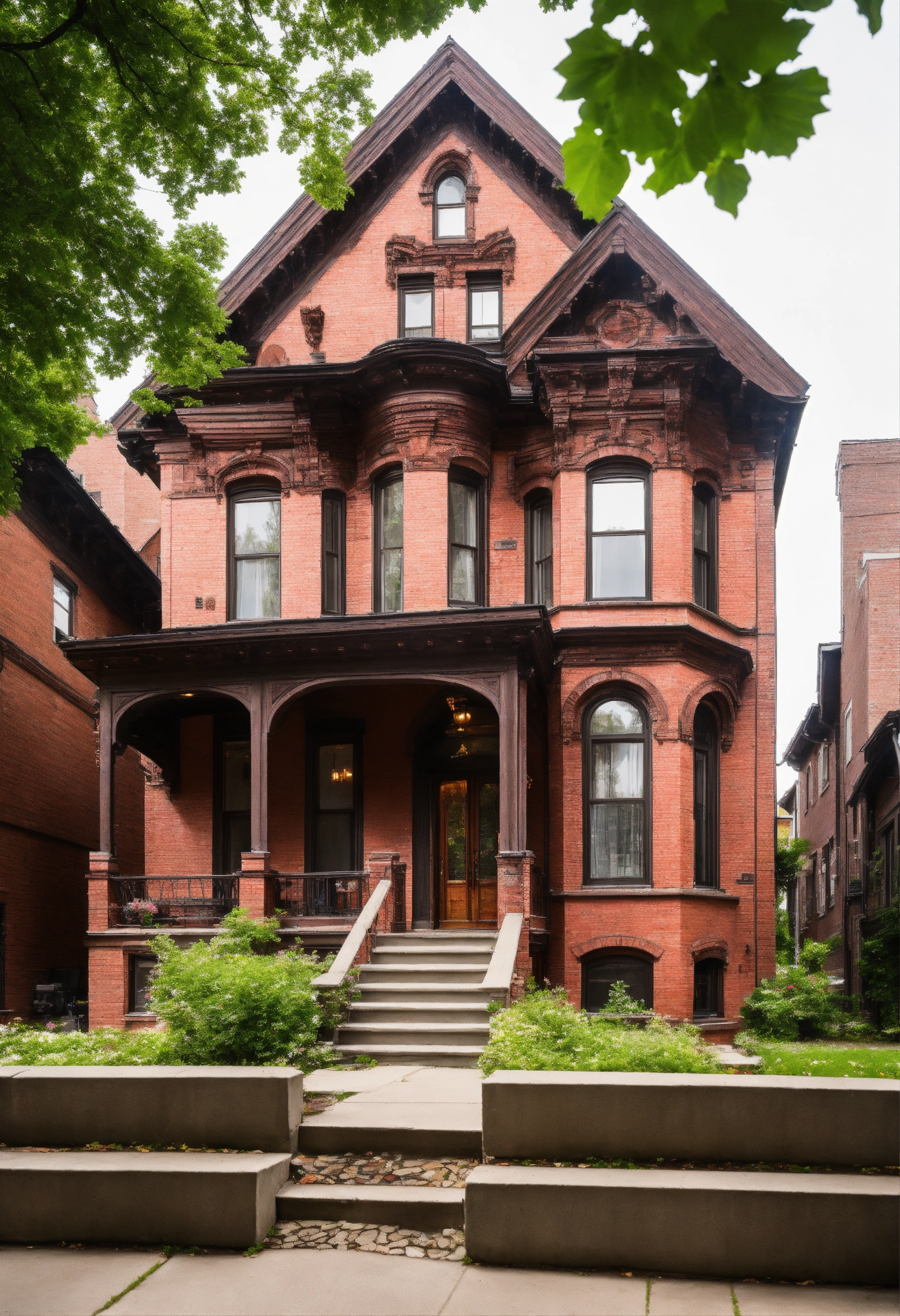Lexica - Two story, red brick Italianate house with a gable roof and ...