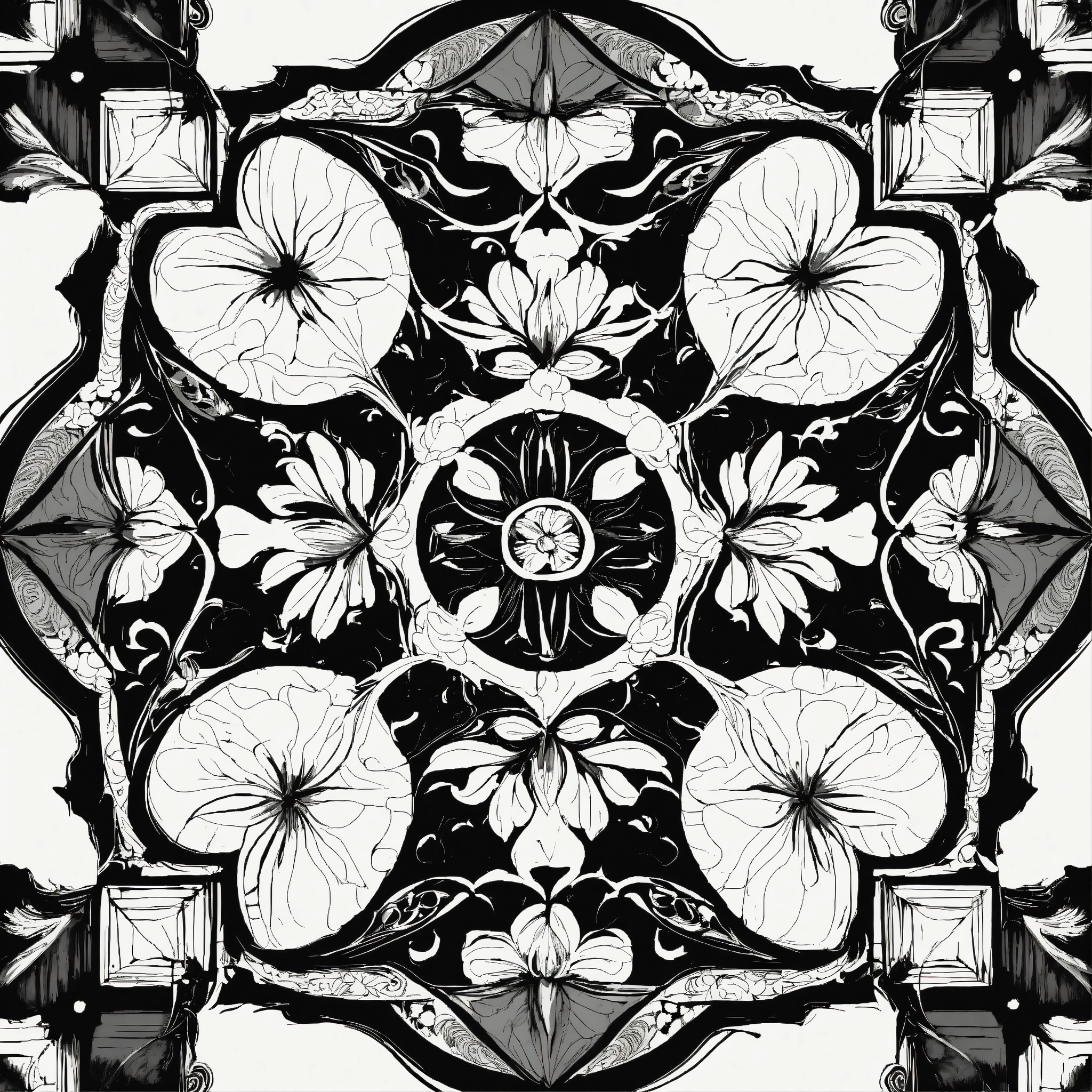 Lexica - Symmetry, loneliness, maximalist pattern, black and white ...