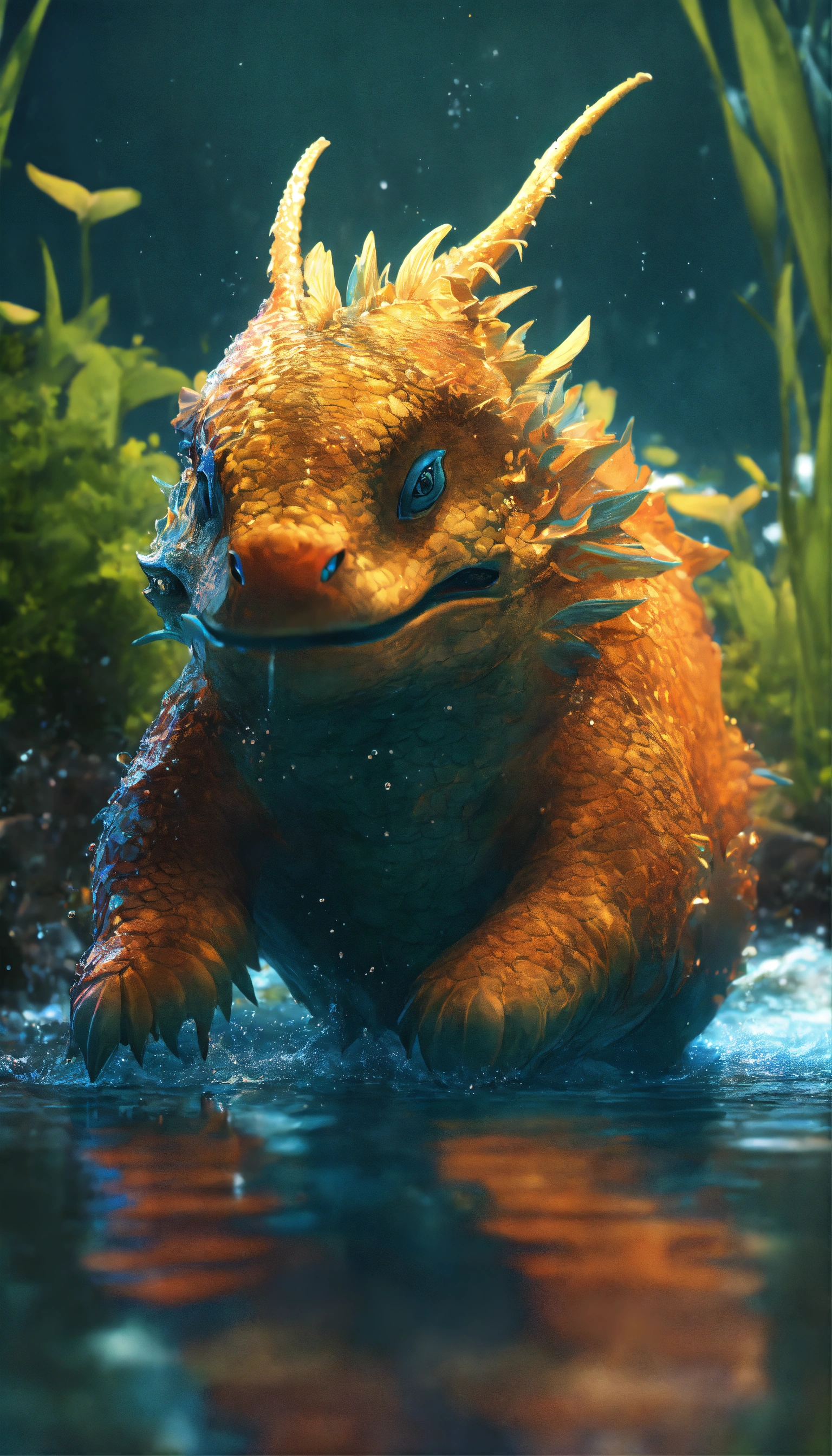 Lexica - A water mythical creature, 8k, Unity.