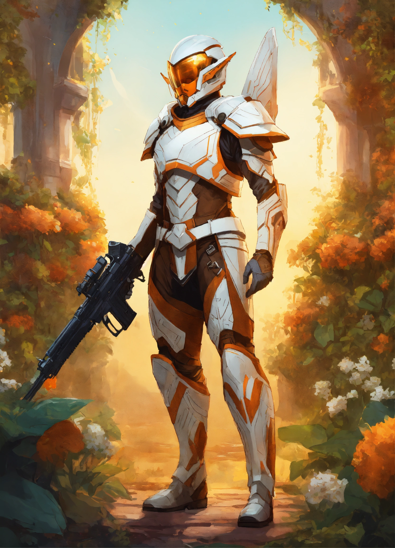 Lexica - Epic drawing of a full body of a high elf sci fi soldier ...