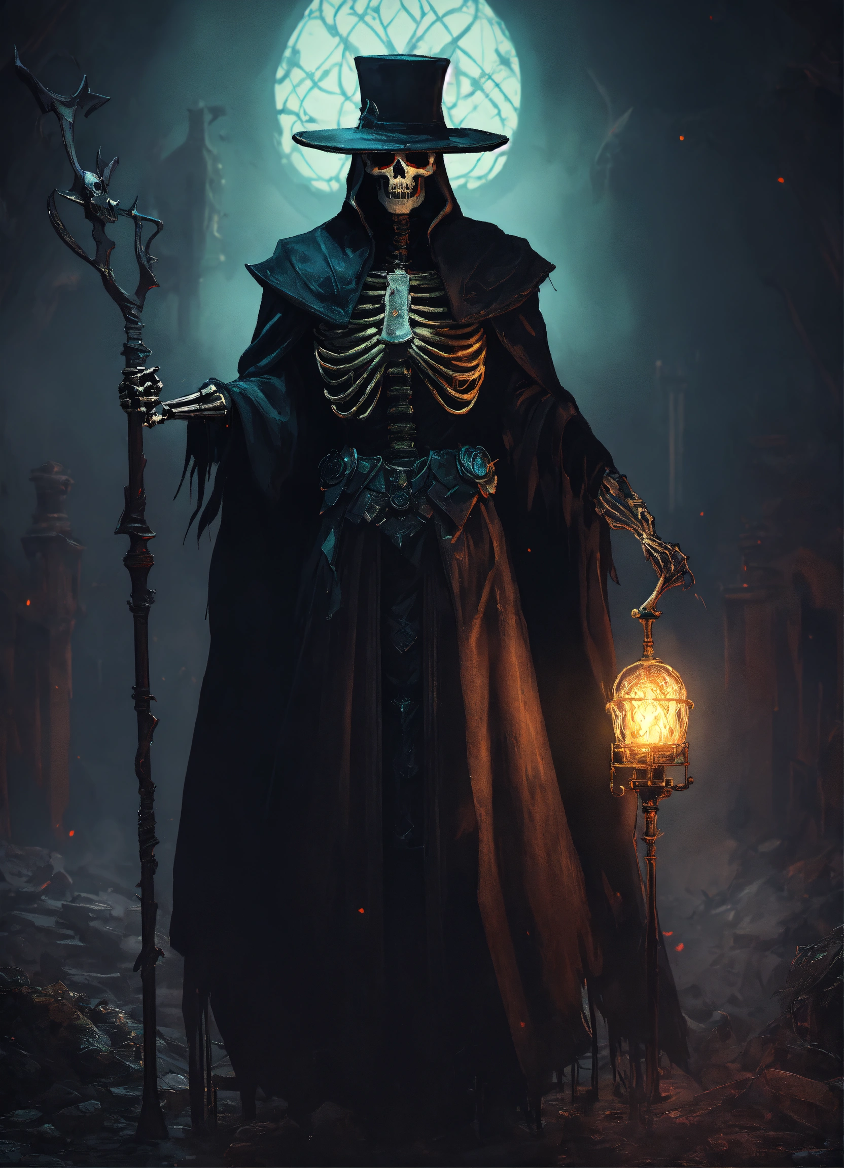 Lexica - The image features a skeletal figure wearing a black robe and ...