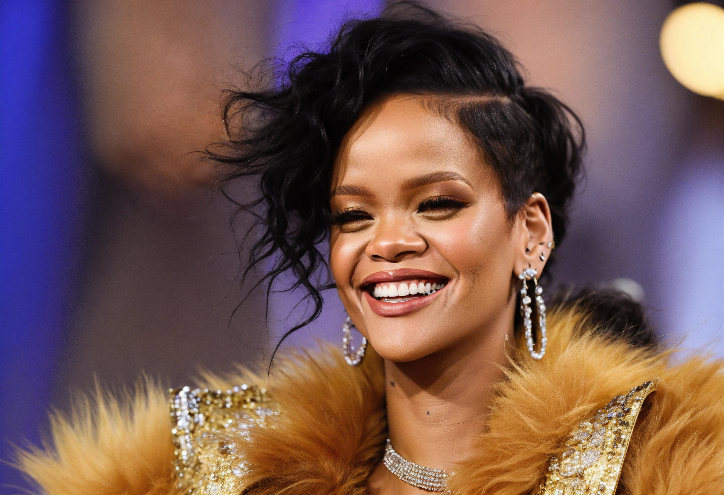 Lexica - Rihanna laughing at angry fans.