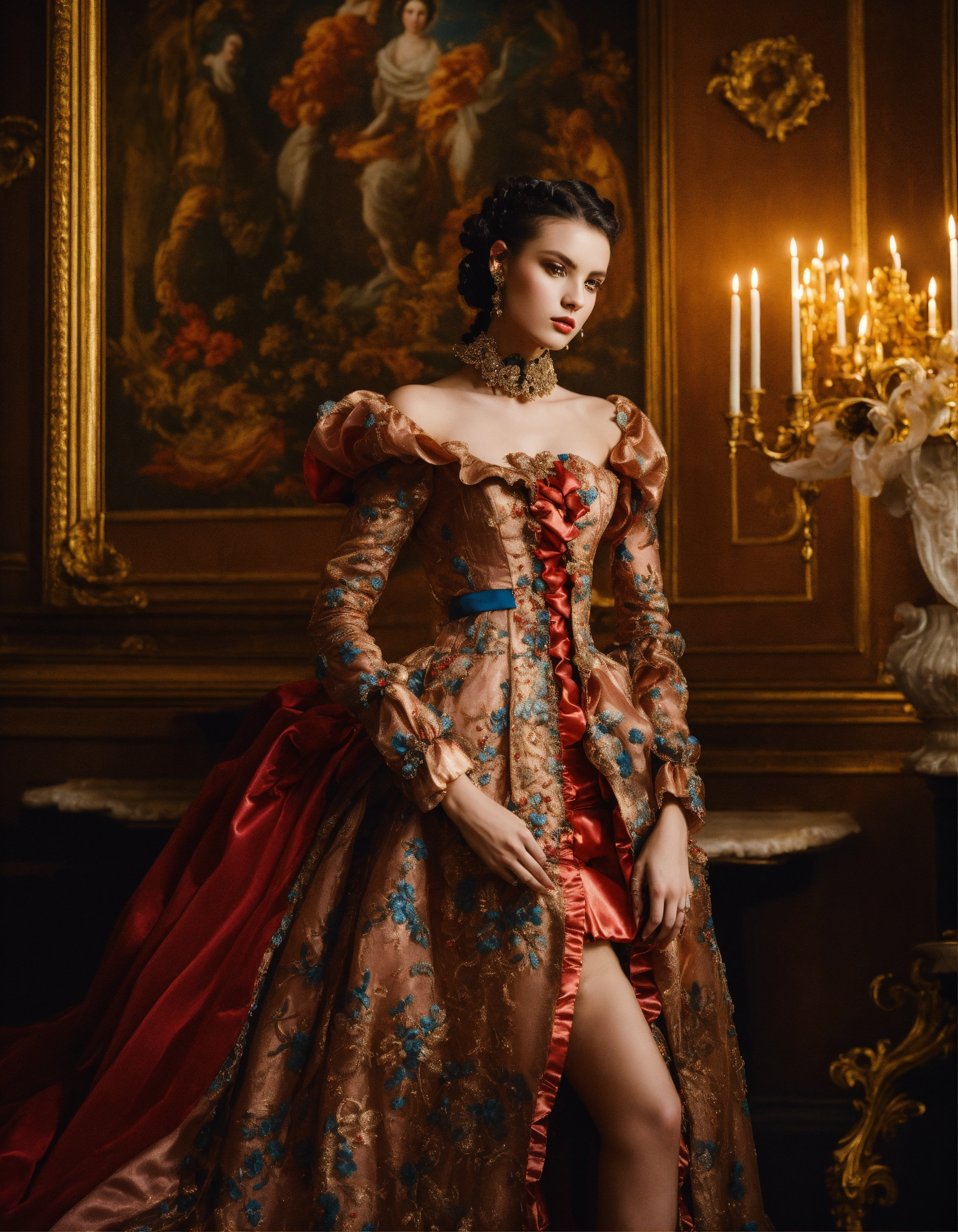 Lexica - Fashion shooting with a beautiful fashion model in baroque ...