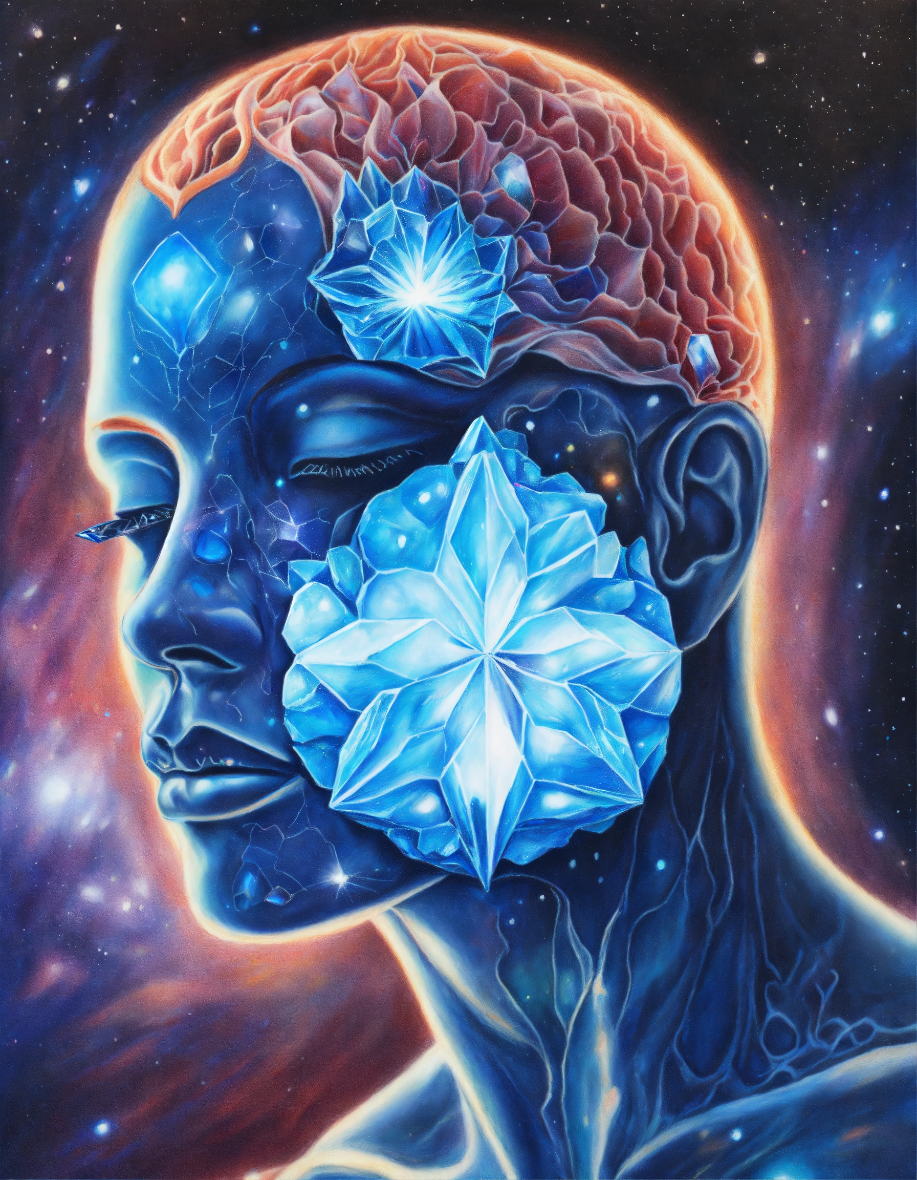 Lexica - Realistic colored pencil drawing of human contour body with a ...