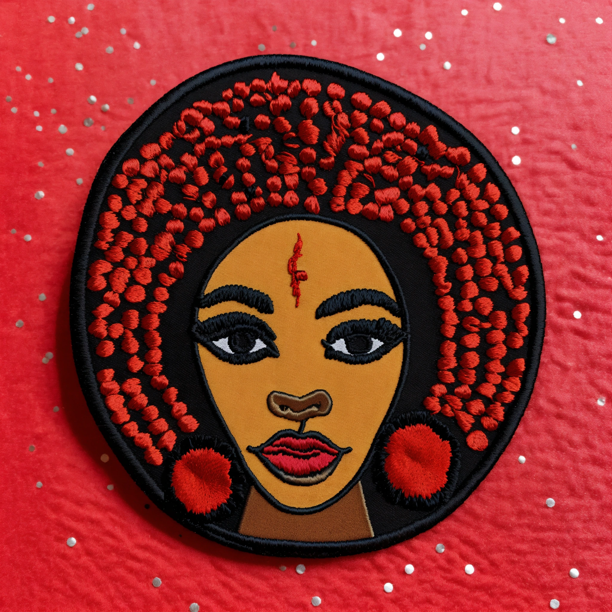 Lexica - Afrocentric embroidery patch, the patch is the face of an ...