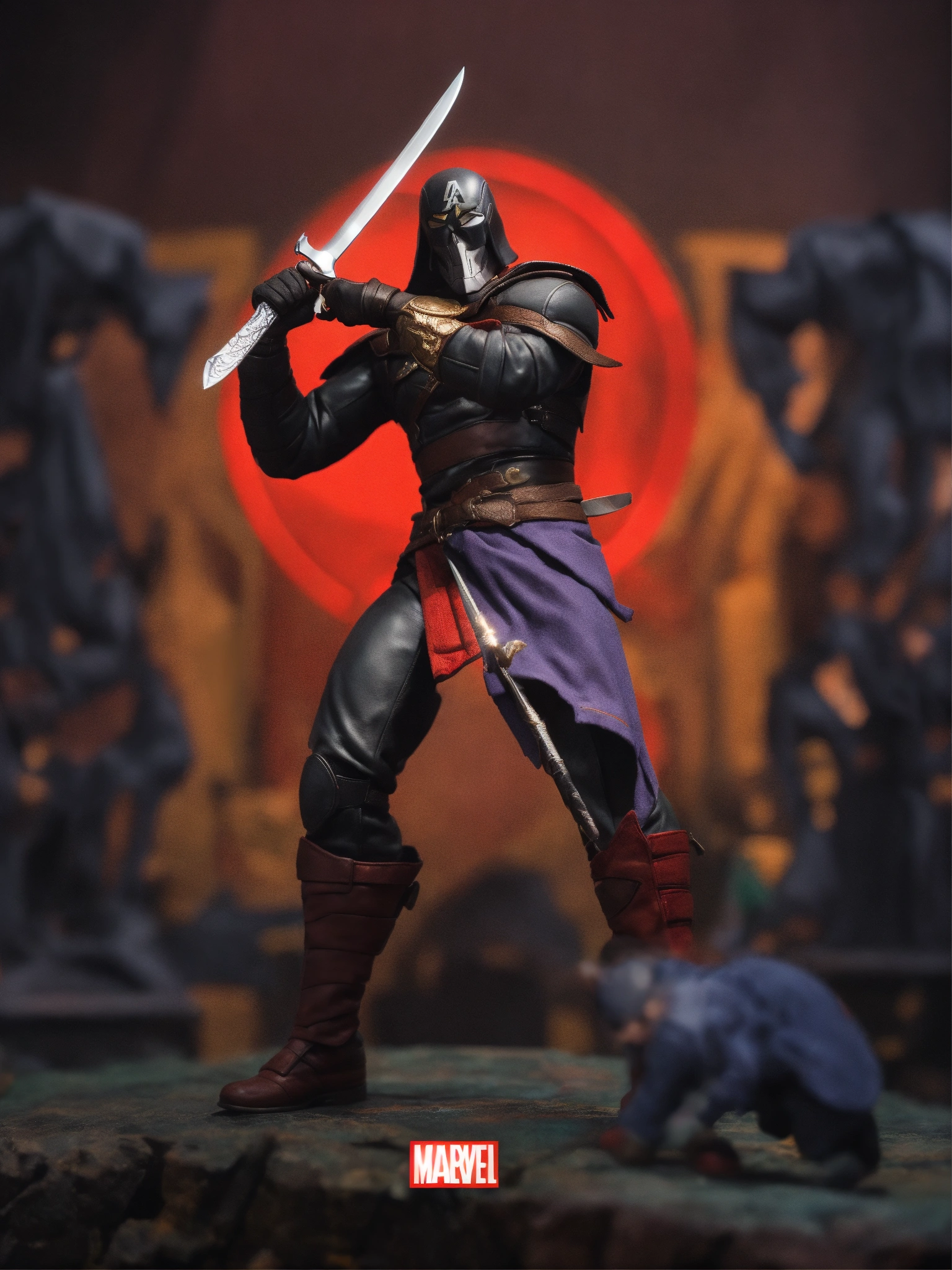 Lexica - Marvel death dealer holding two short knives in action ...