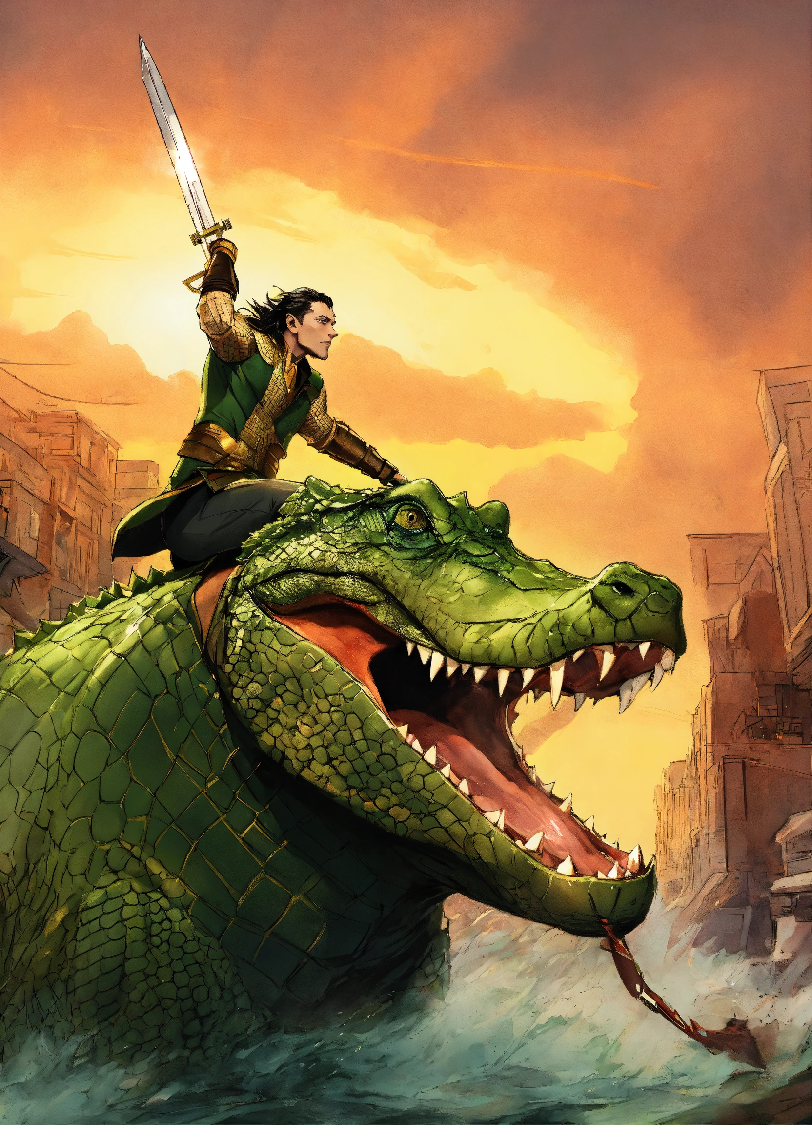 Lexica - Marvel alligator loki in action without words or logos