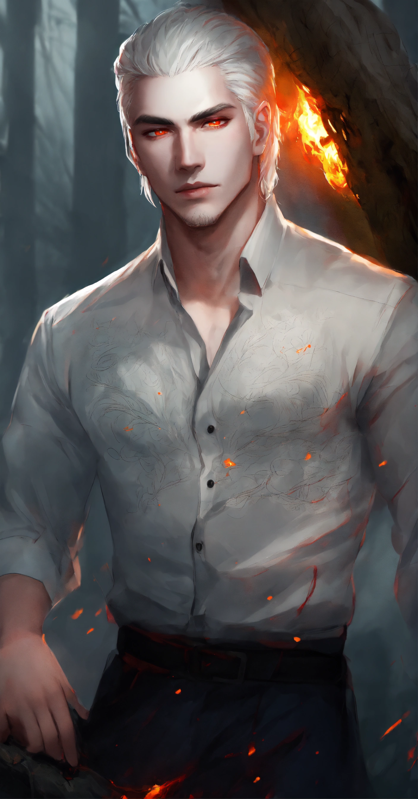 Lexica - Make him look like a monster. dark veins, pale skin with fiery ...