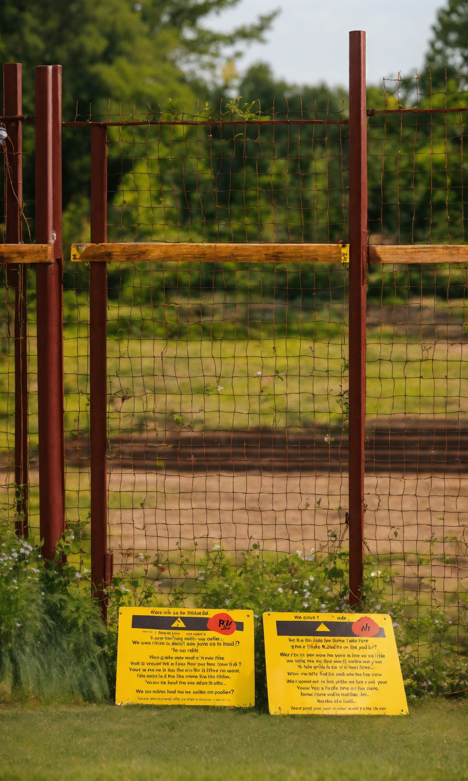 Lexica - A sign on a fence that reads Solve Riddle To Enter