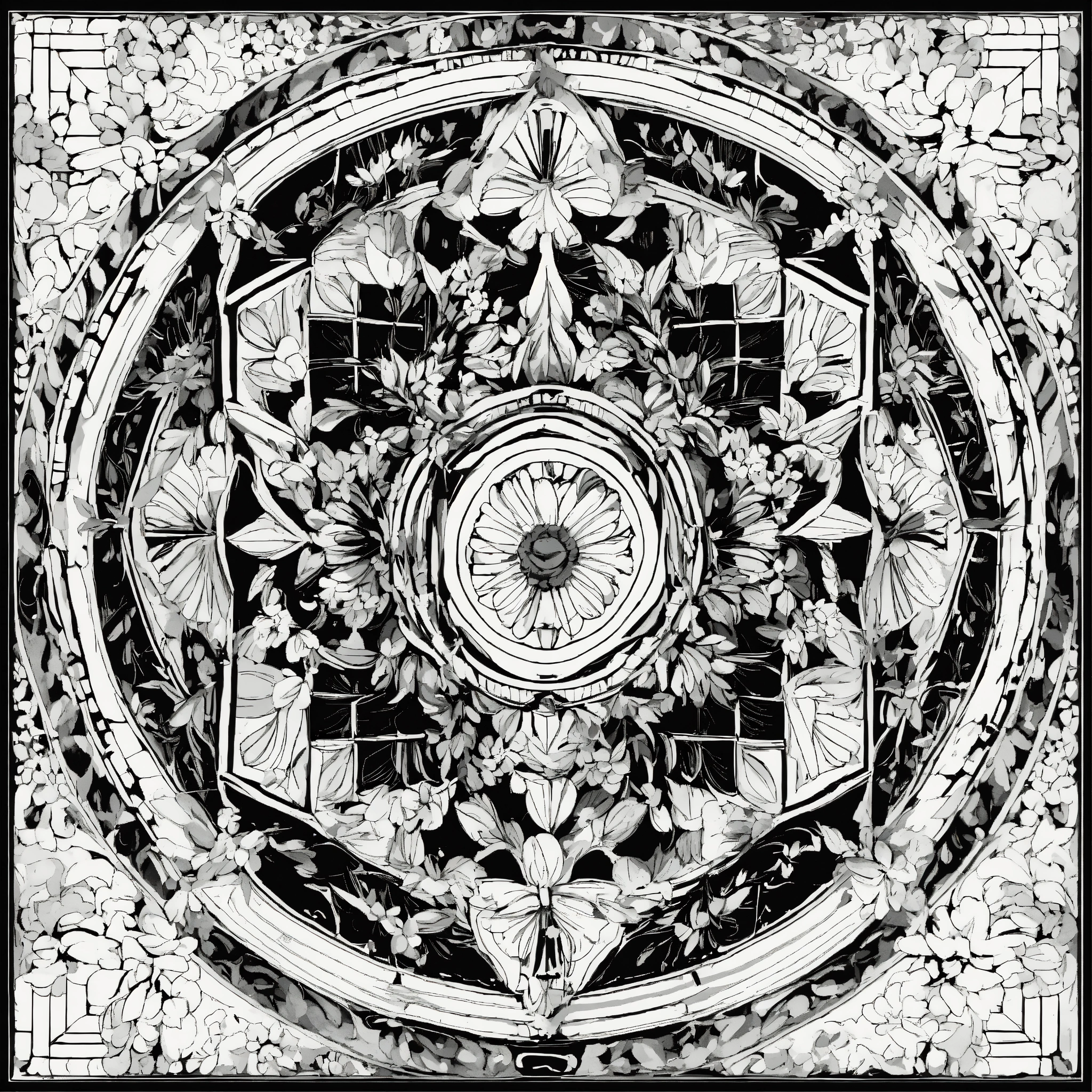 Lexica - Symmetry, loneliness, maximalist pattern, black and white ...