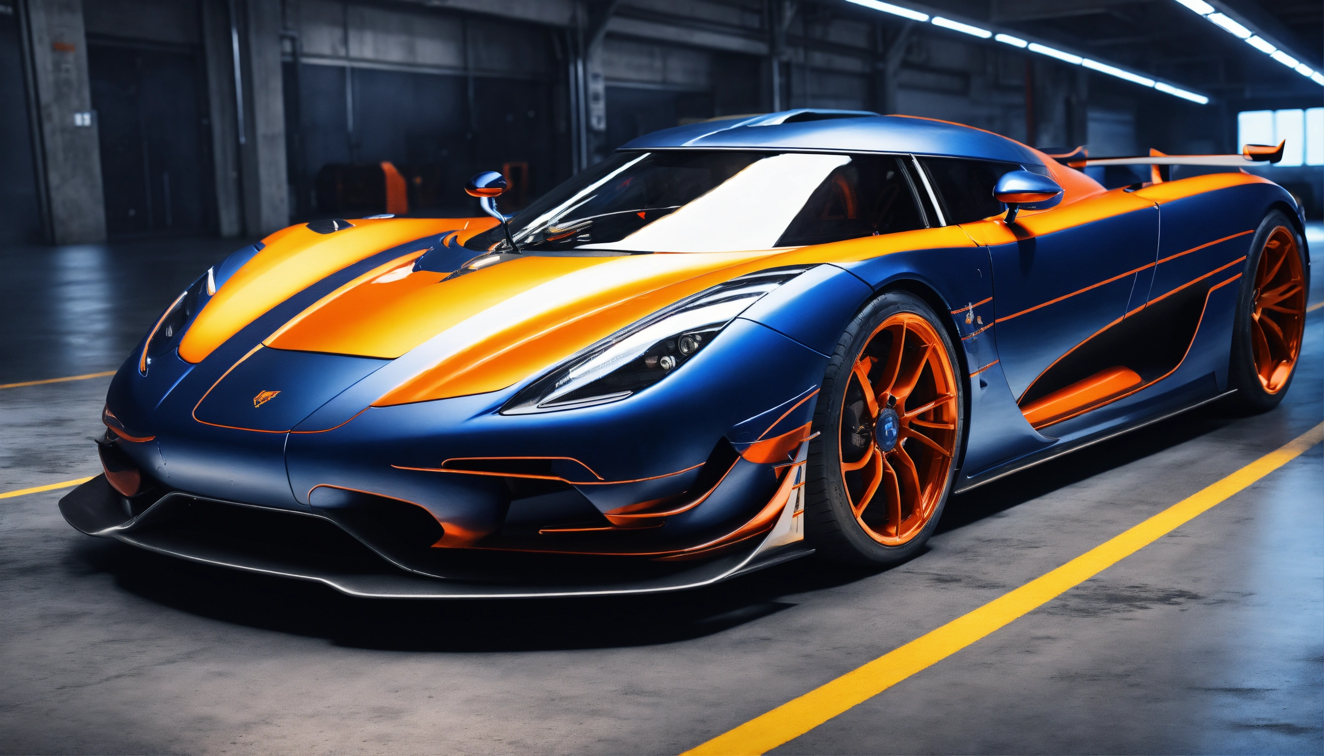 Lexica - Motion graphics, matte darkblue with orange details, highly ...