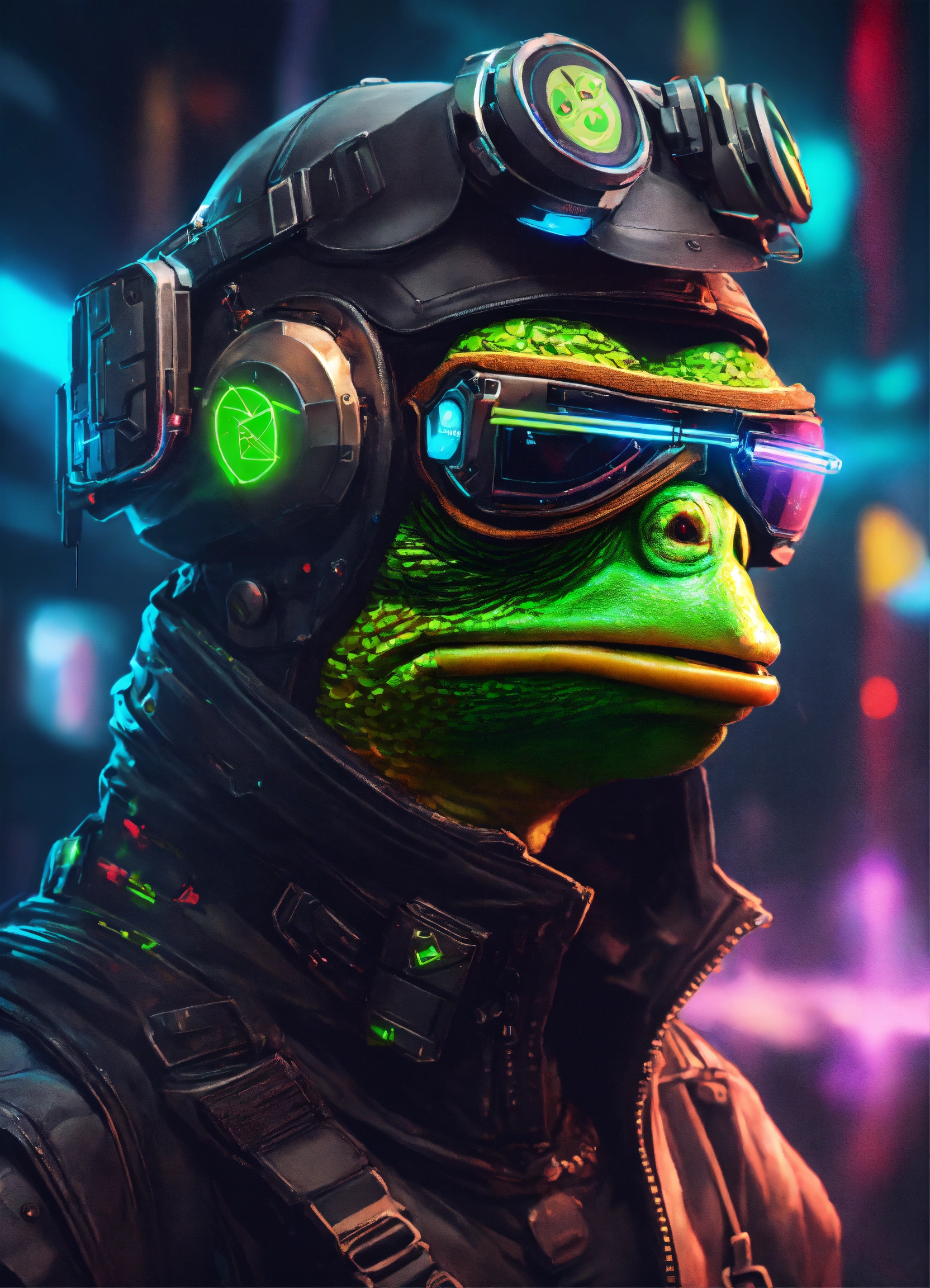 Lexica - Cyber punk Pepe side face