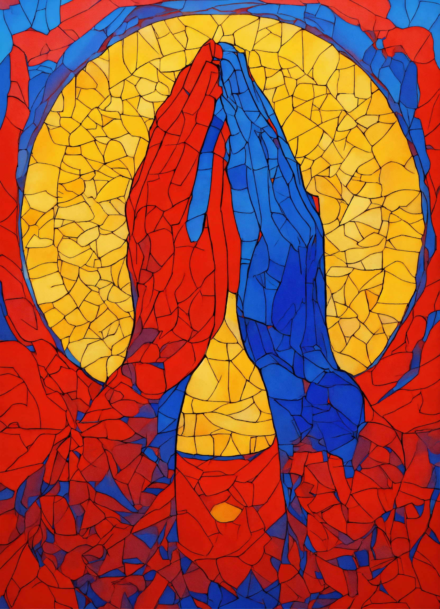 Lexica - Red blue hands praying