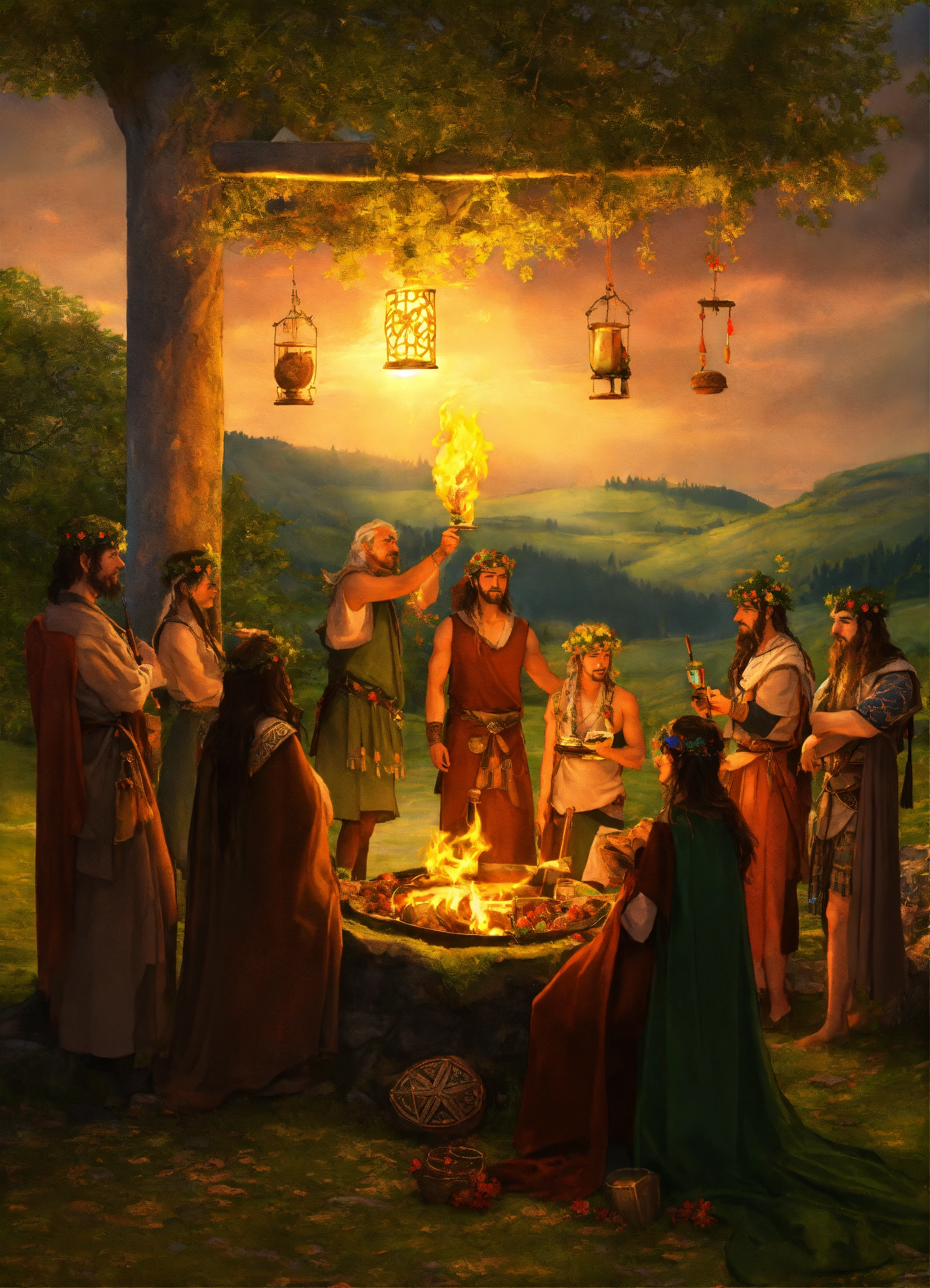 Lexica - Ancient celts celebrating a pagan festival, digital art