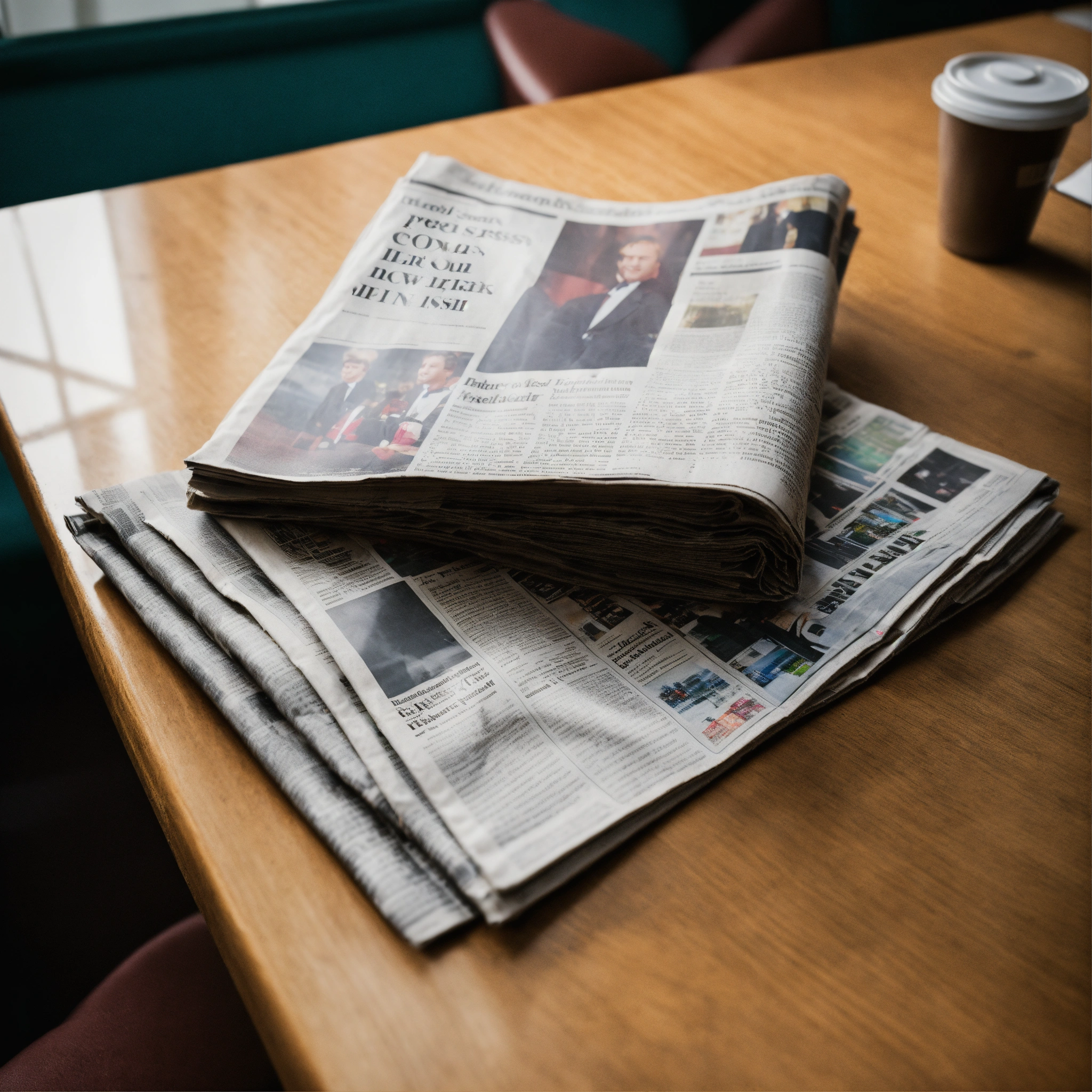 Lexica - A photo of a local newspaper. The newspaper is fresh and in ...