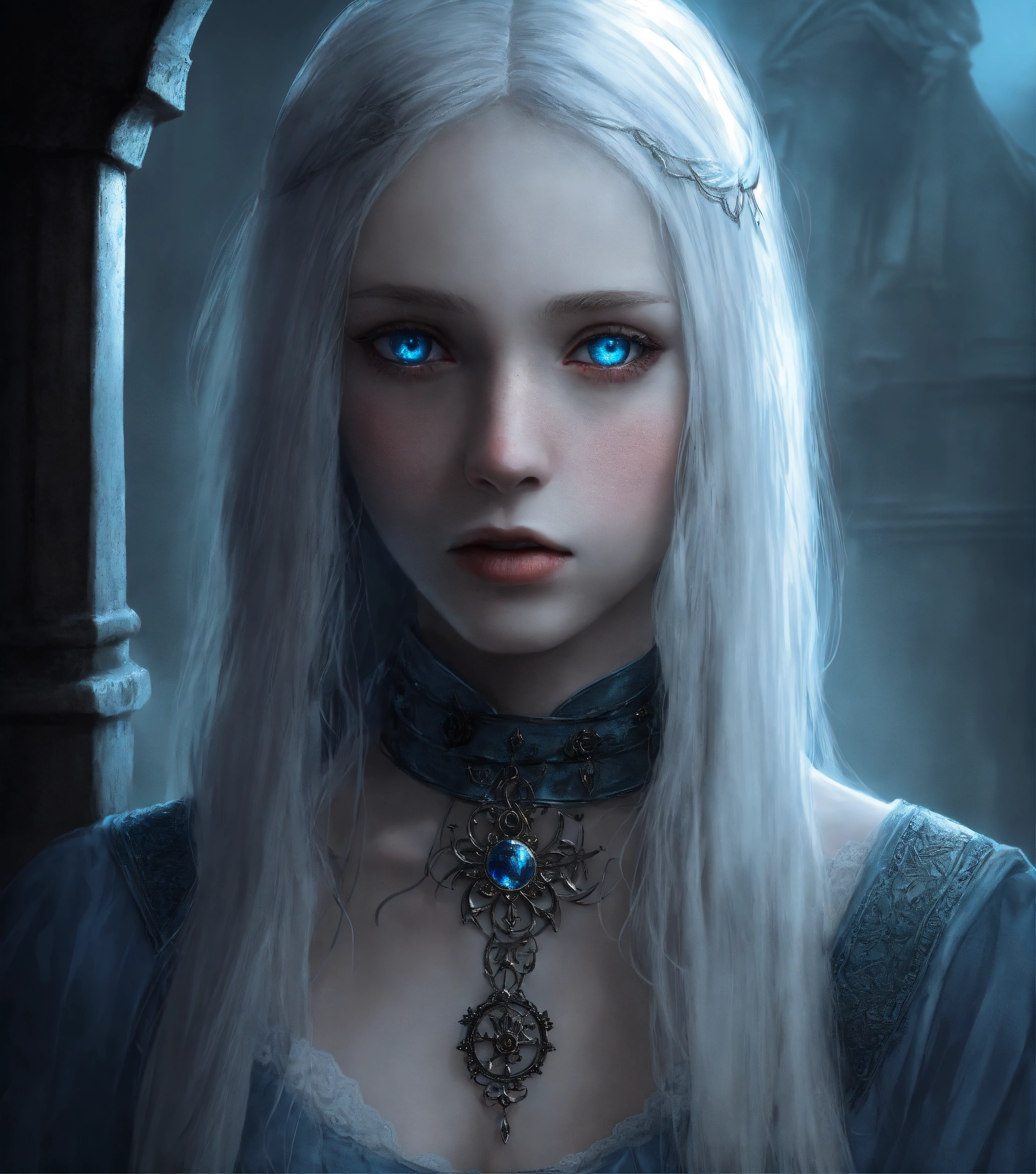 Lexica - Body portrait, deadly pale and extremely slim and emaciated ...