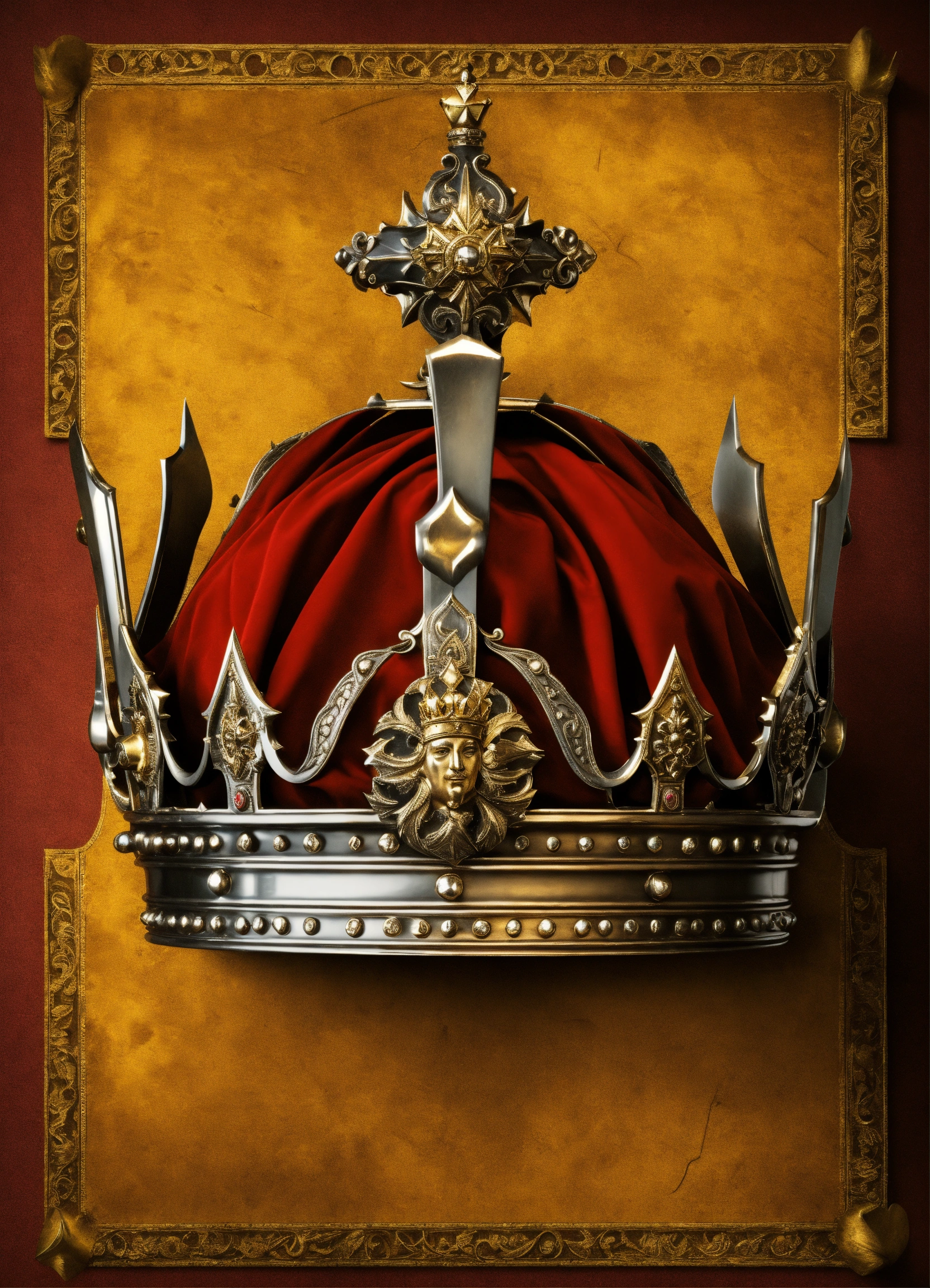 Lexica - Medieval king crown , top view, with five sword tips ...