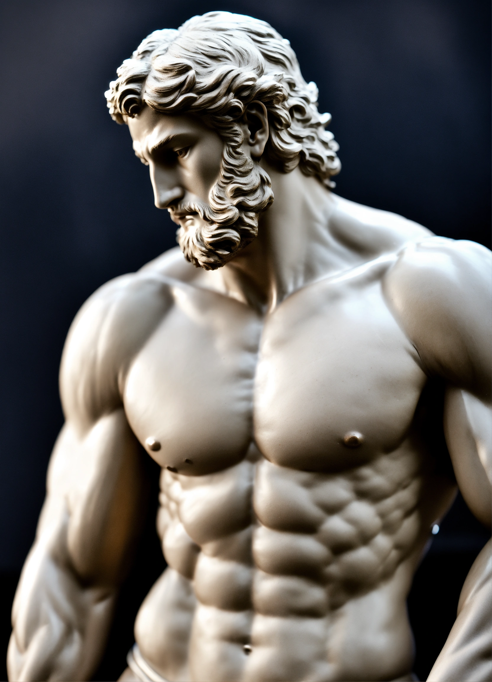 Lexica - Simple muscular greek god statue with middelparting hair with ...