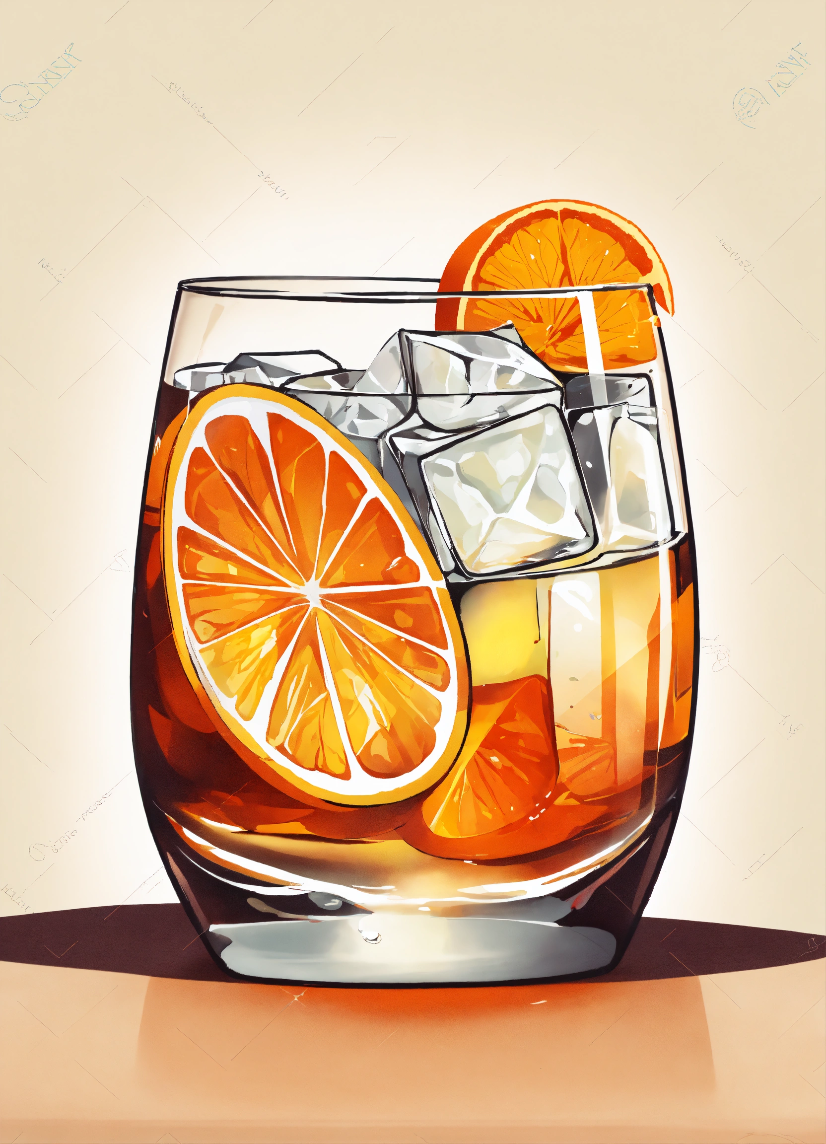 Lexica - CARTOON Minimalist Elegant Sophisticated gin tonic DRINK IN A ...