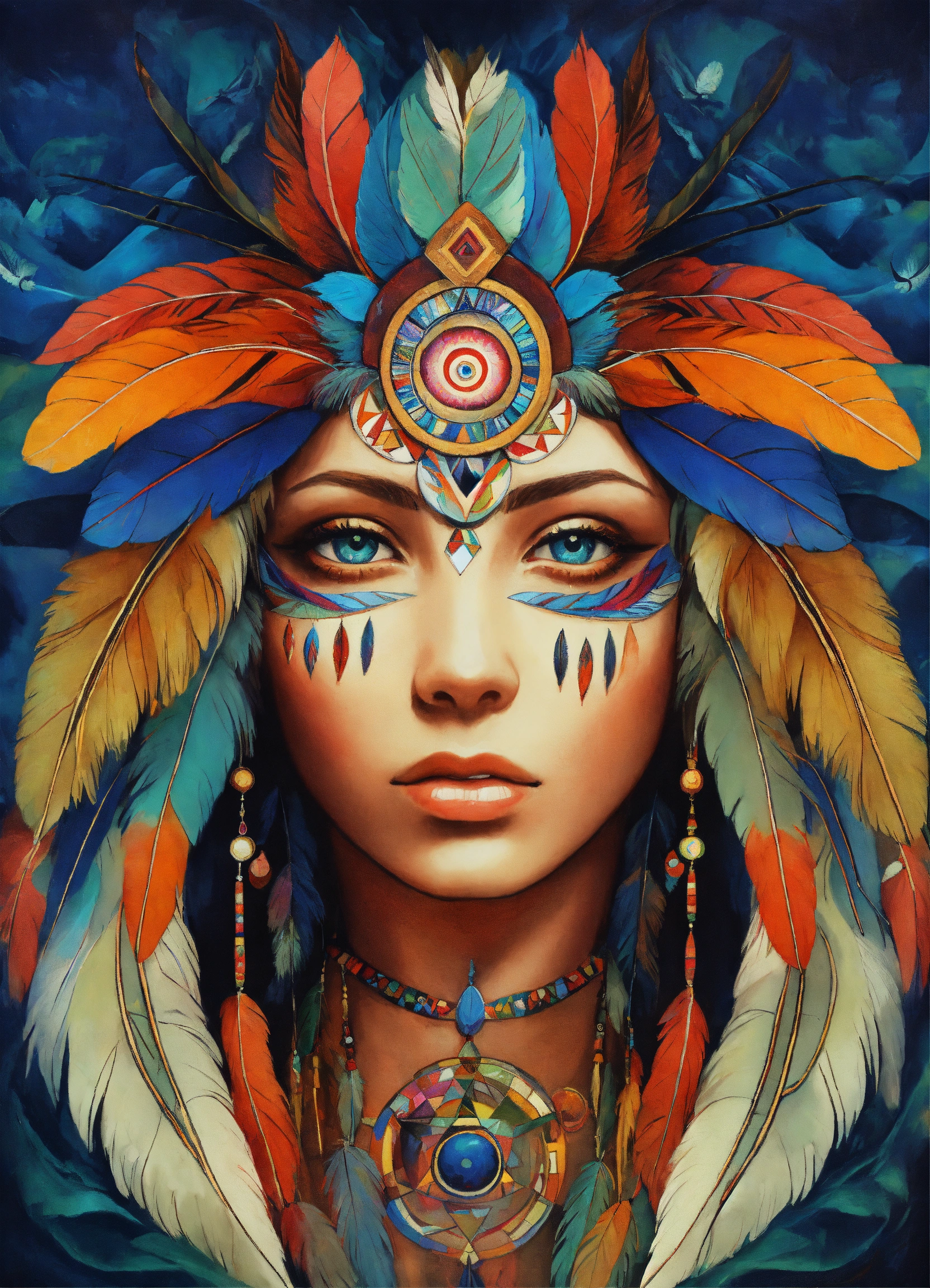 Lexica - Magic, third eye, avatar, portrait, face in symmetry, holy ...