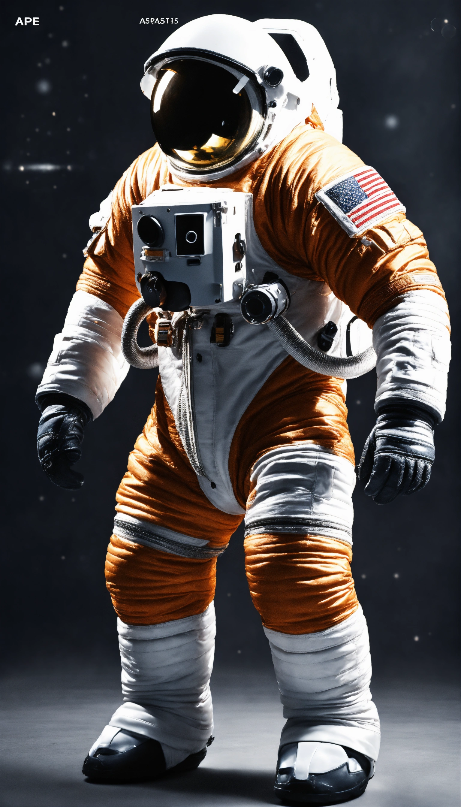 Lexica - Full body of ape astonaut with white background , best quality