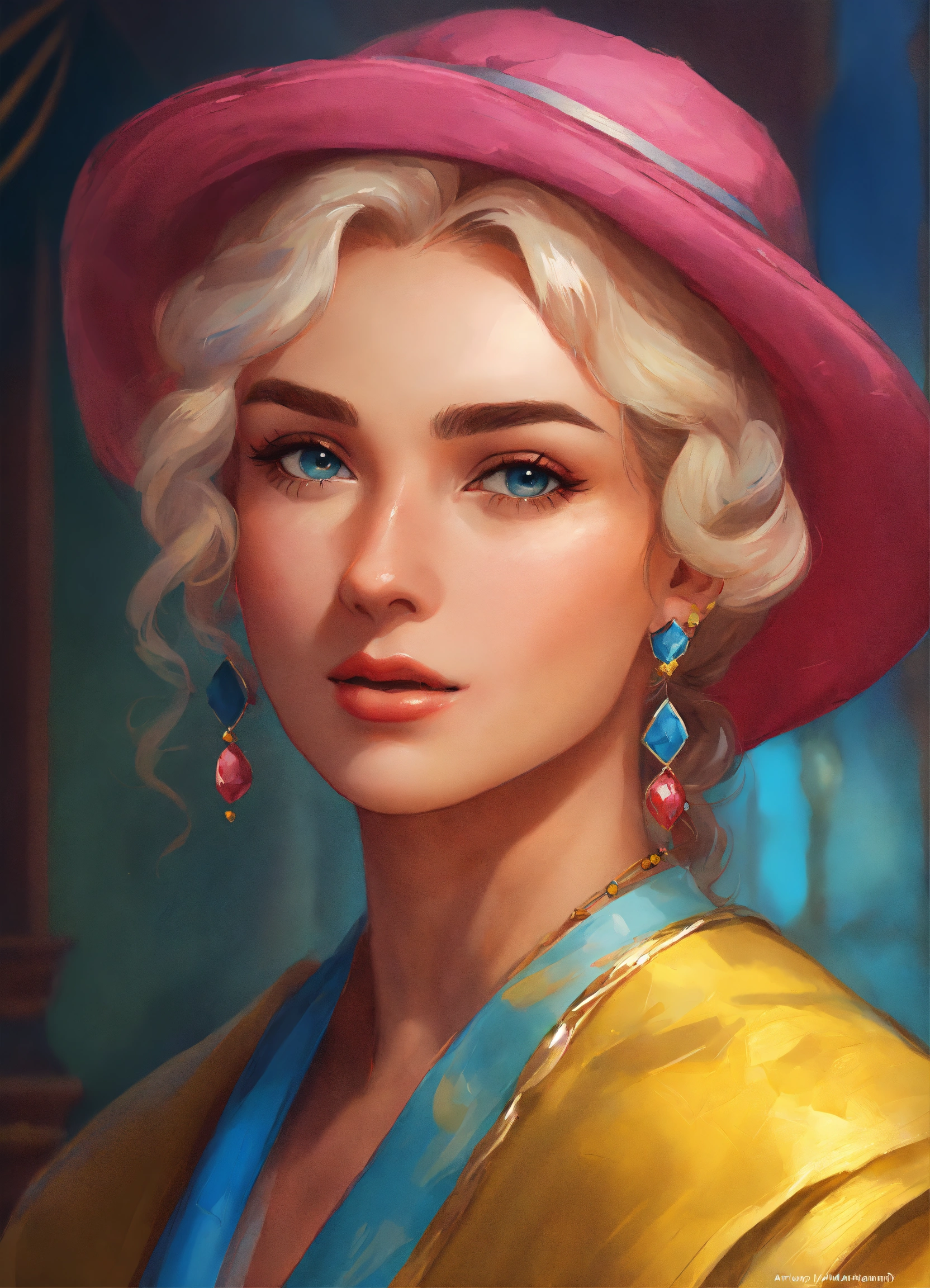 Lexica - Maria Antoaneta, realistic cartoon oil paint, 2D illustration ...