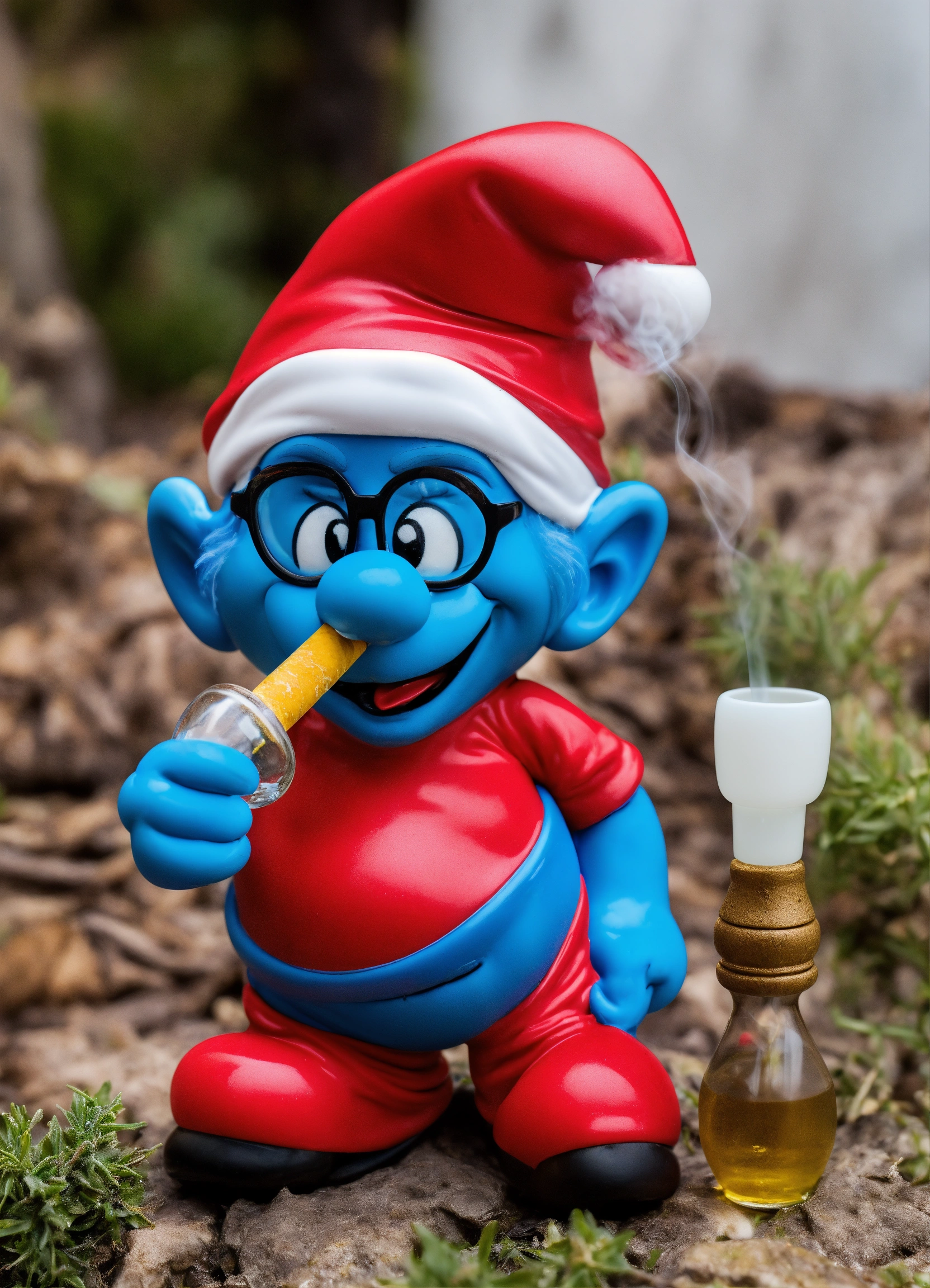 Lexica - Papa Smurf smoking a bong