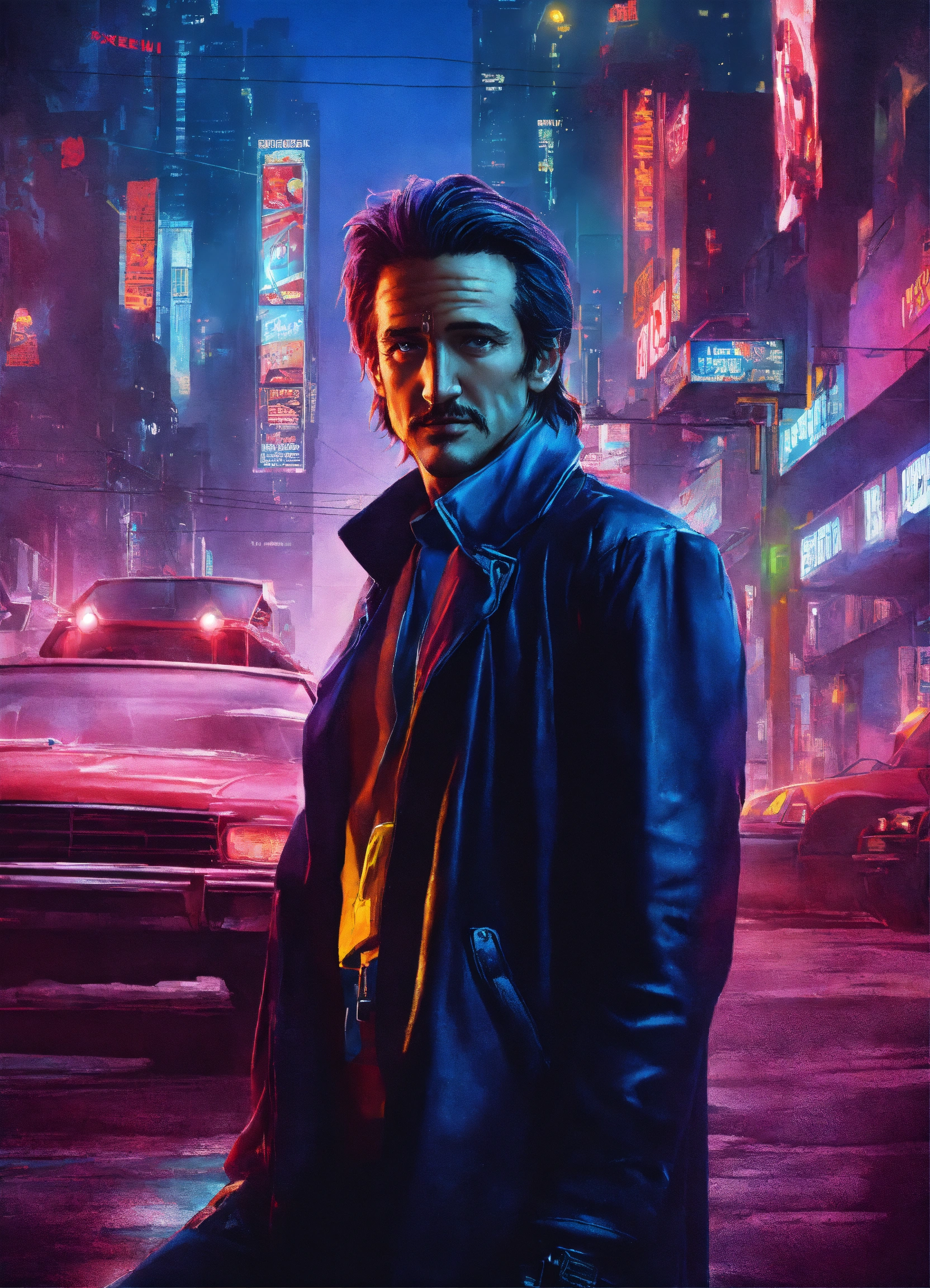 Lexica - Sean Penn is Nightcrawler of X-Men in a movie, in a cyberpunk ...