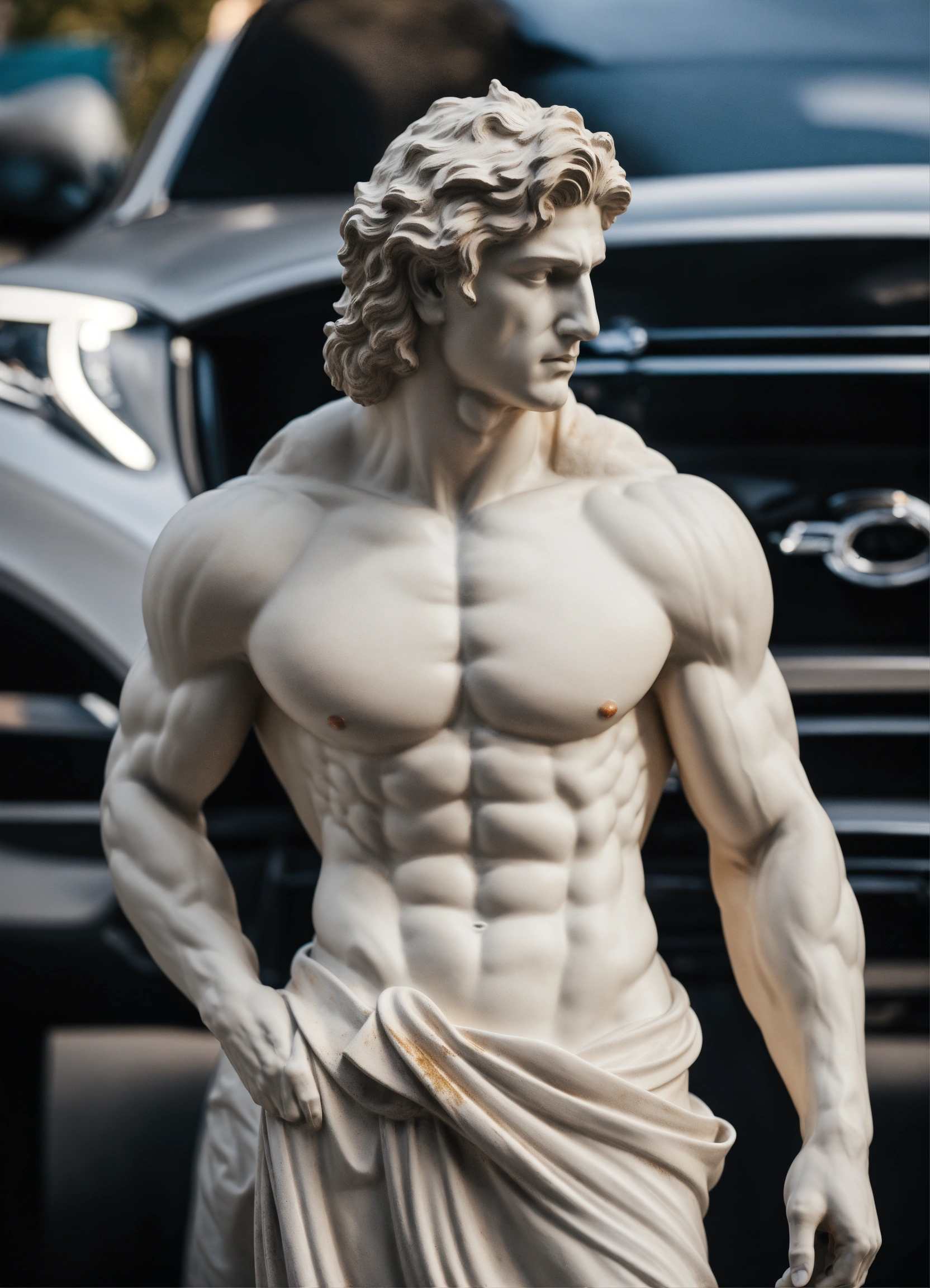 Lexica - A Statue from a muscular Greek god Statue with a wavey middel ...