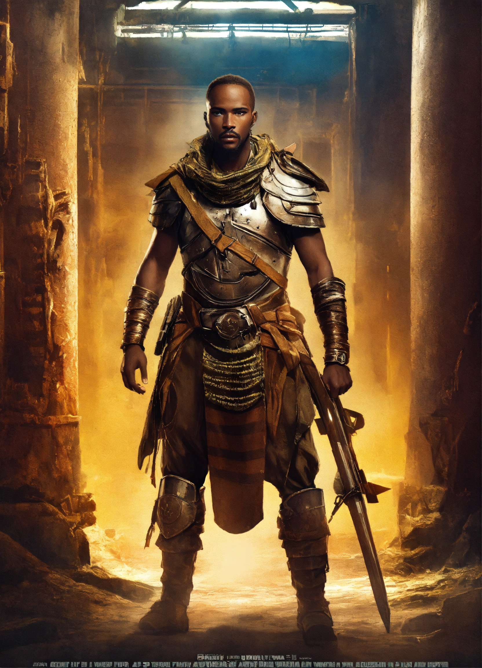 Lexica - Create a sci-fi film poster about an African warrior with ...