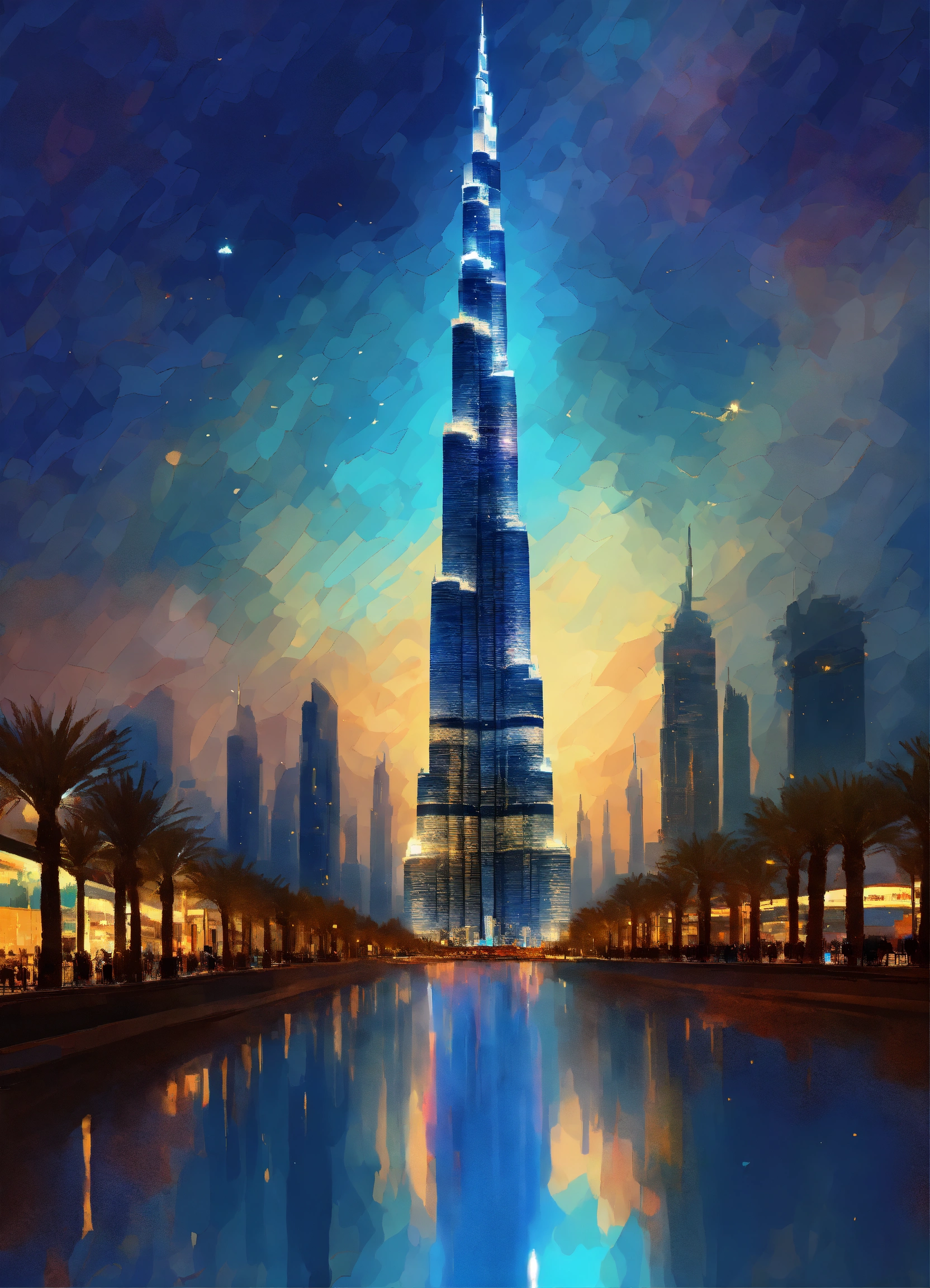 Lexica - Burj Khalifa in the style of Impressionism, Digital Art ...