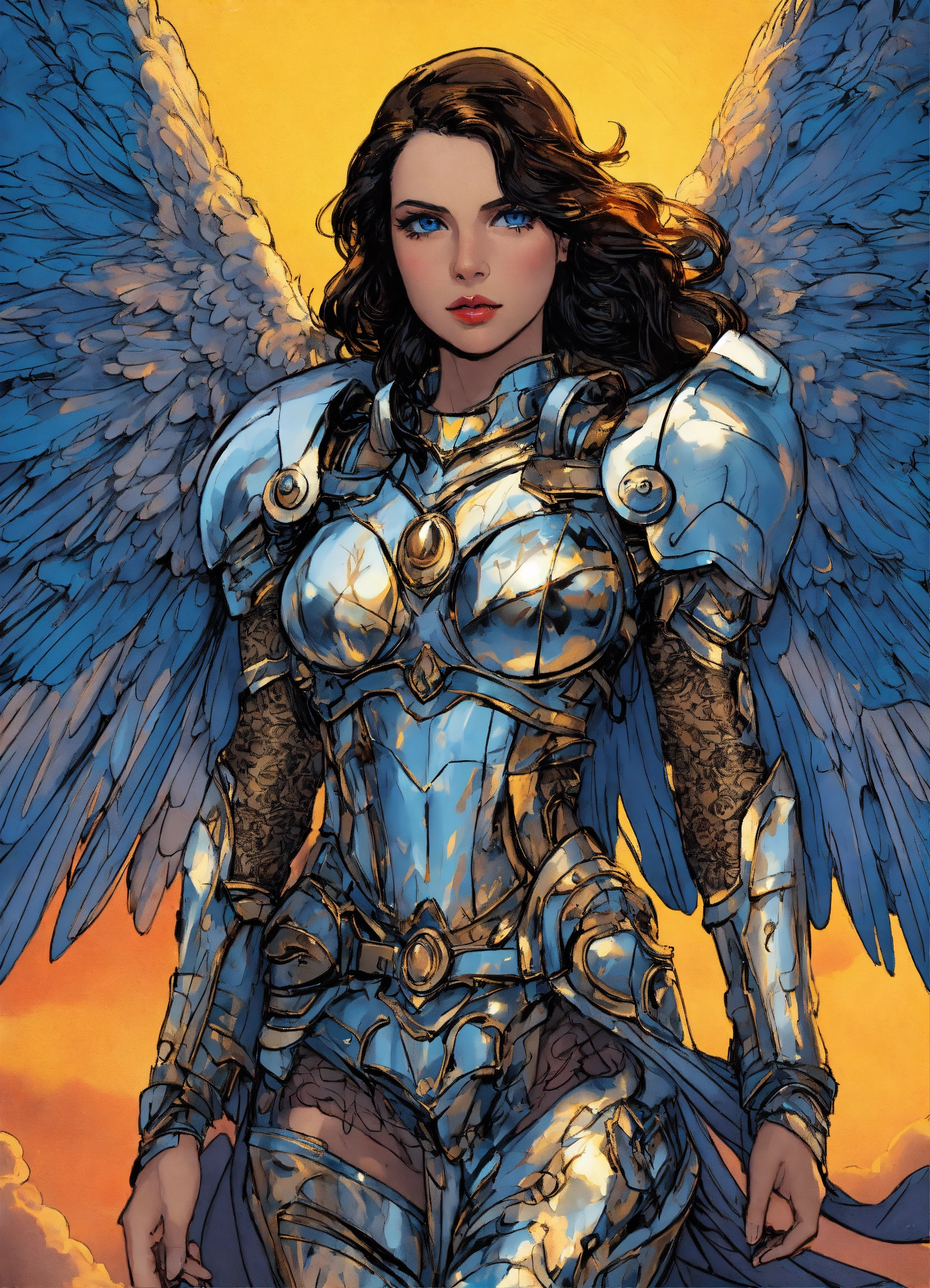 Lexica - Pop Art, mysterious beautiful Brunette-haired female angel ...