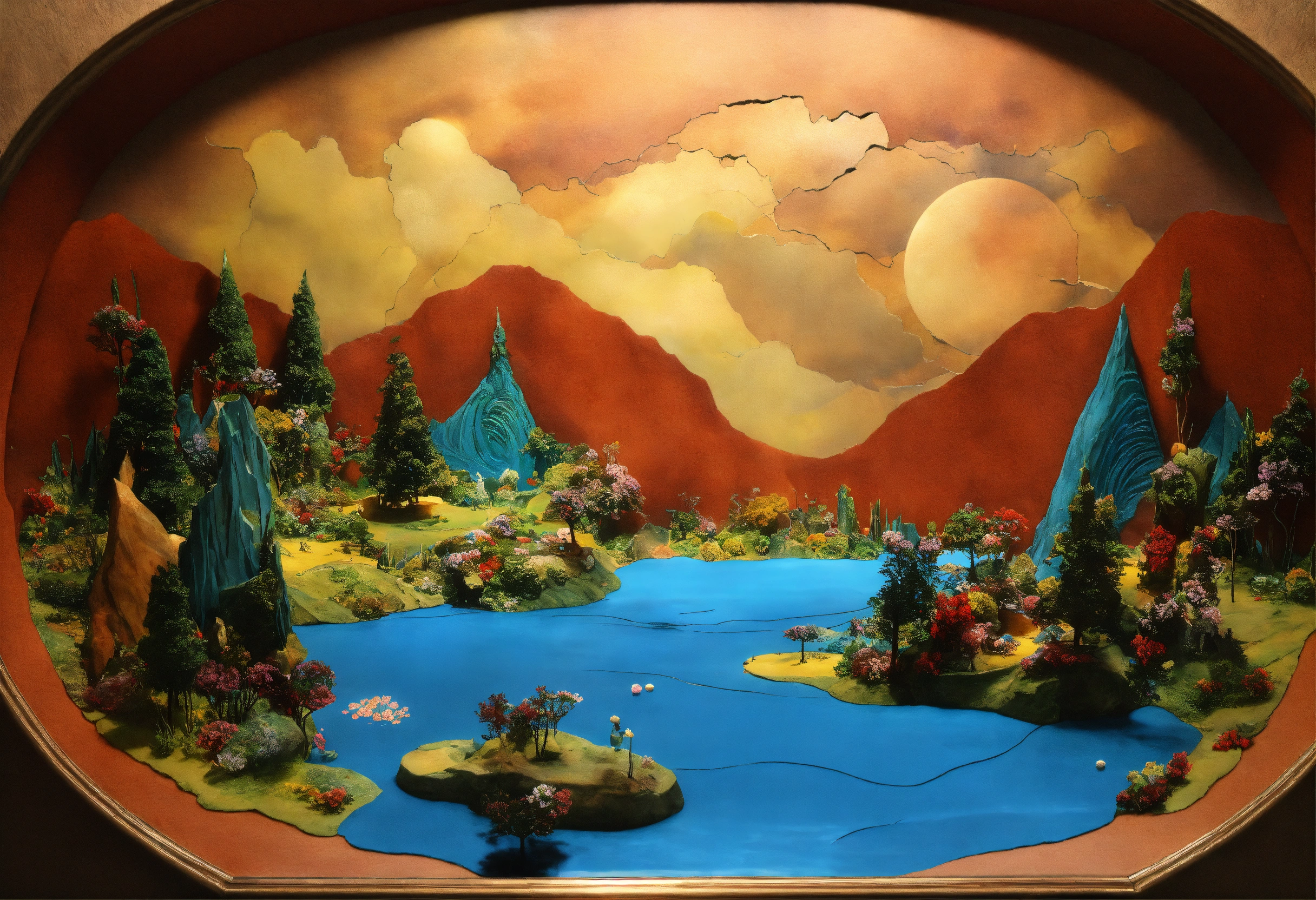 Lexica - Hand-made artwork 3D, patchwork modeling clay, wide view shot ...