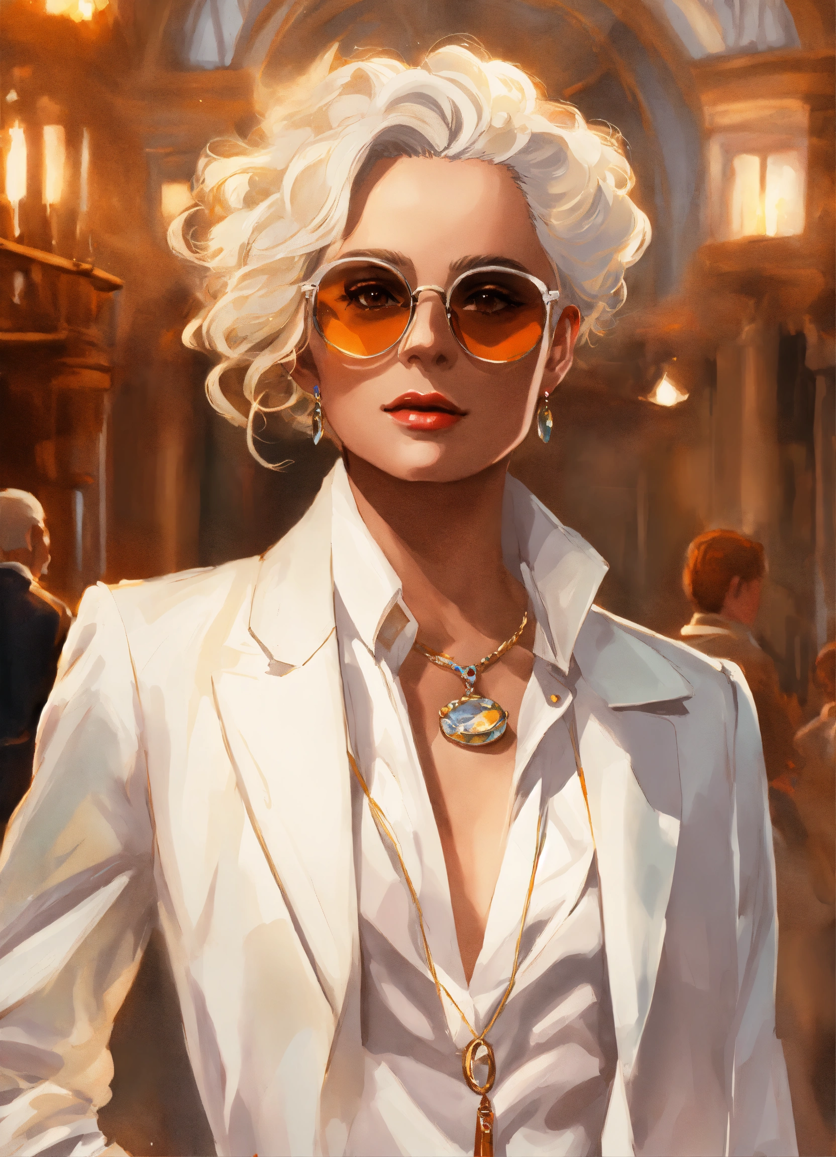 Lexica - Good omens as woman, female Aziraphale wearing white clothes ...