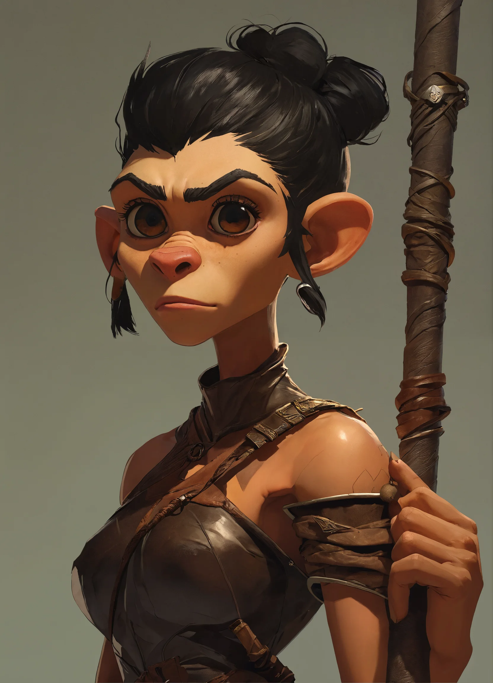 Lexica - Animated 2D character portrait of a tanned, tall, angular ...