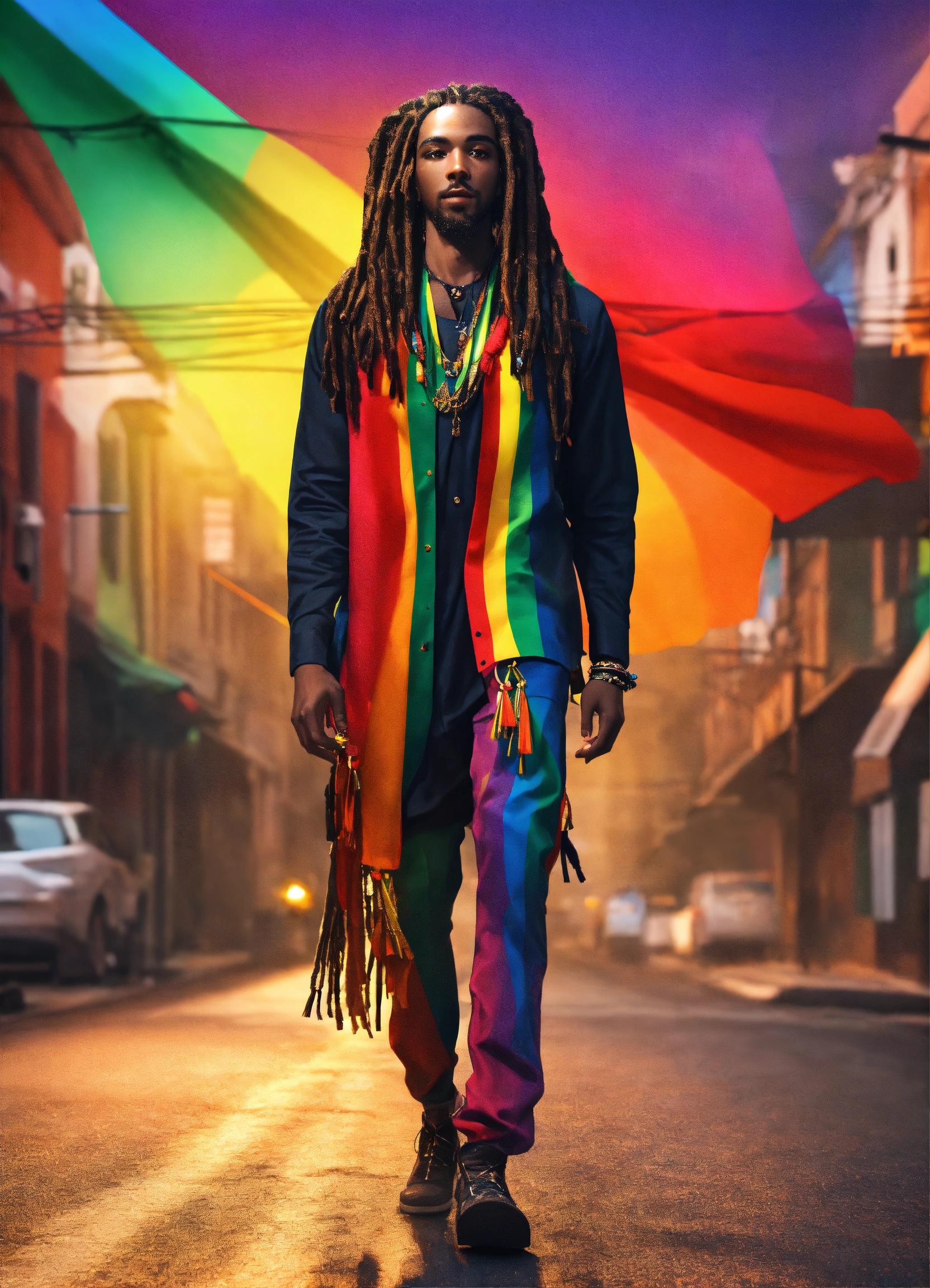 Lexica - Black man with the blackest skin on the color spectrum, his ...