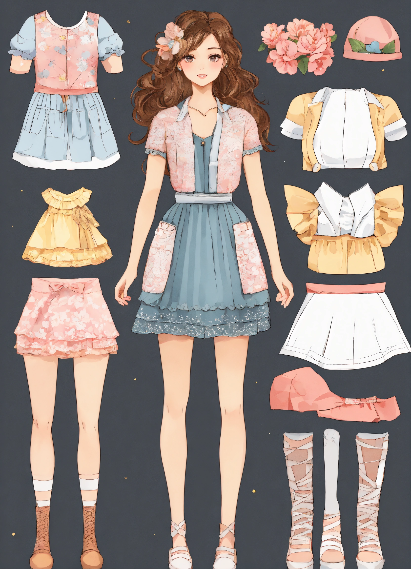 Lexica - Paper doll style, beautiful girl, full body, detailed