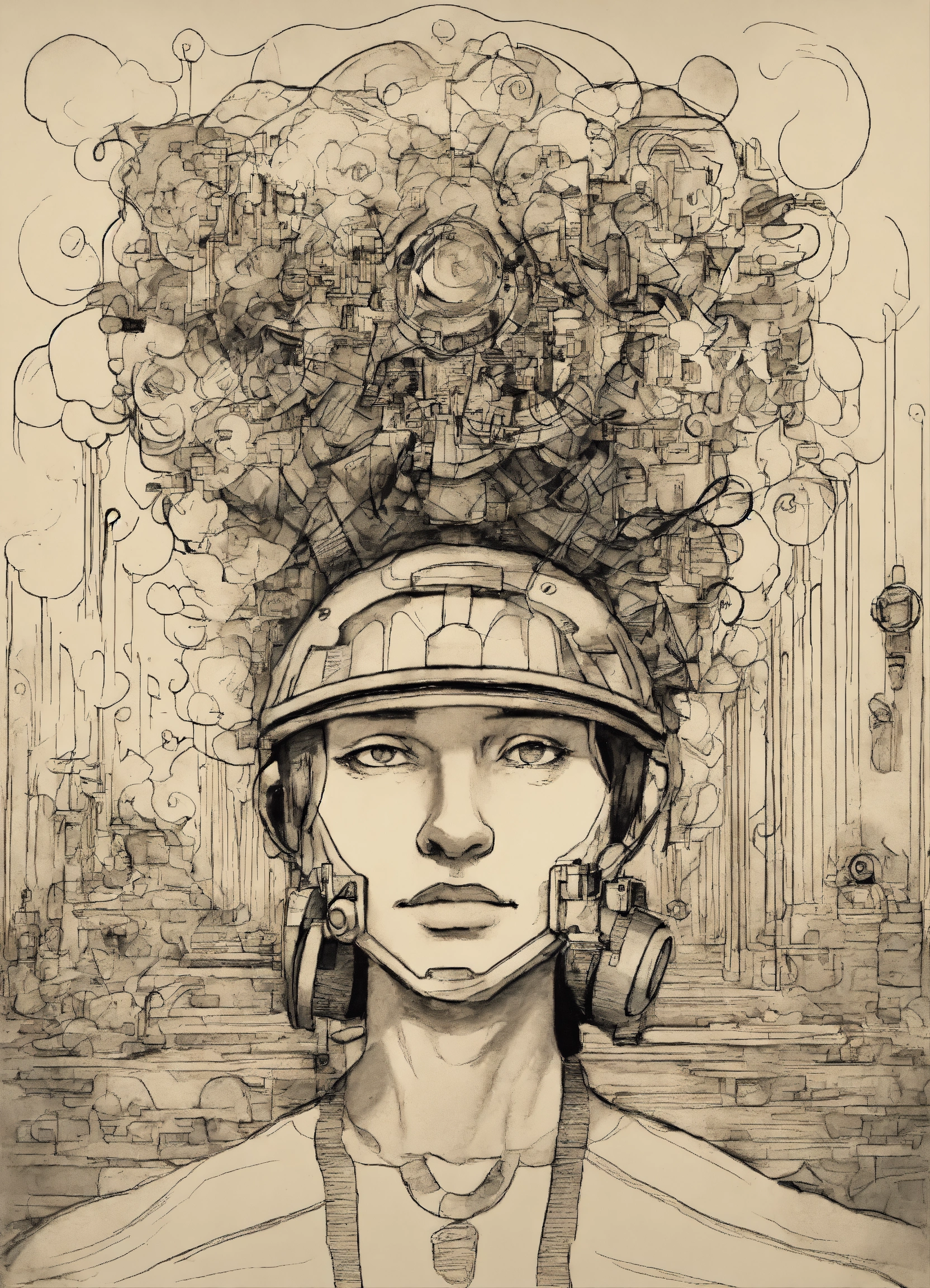 Lexica - Ink drawing cartoon style image of thought giving gratitude to ...