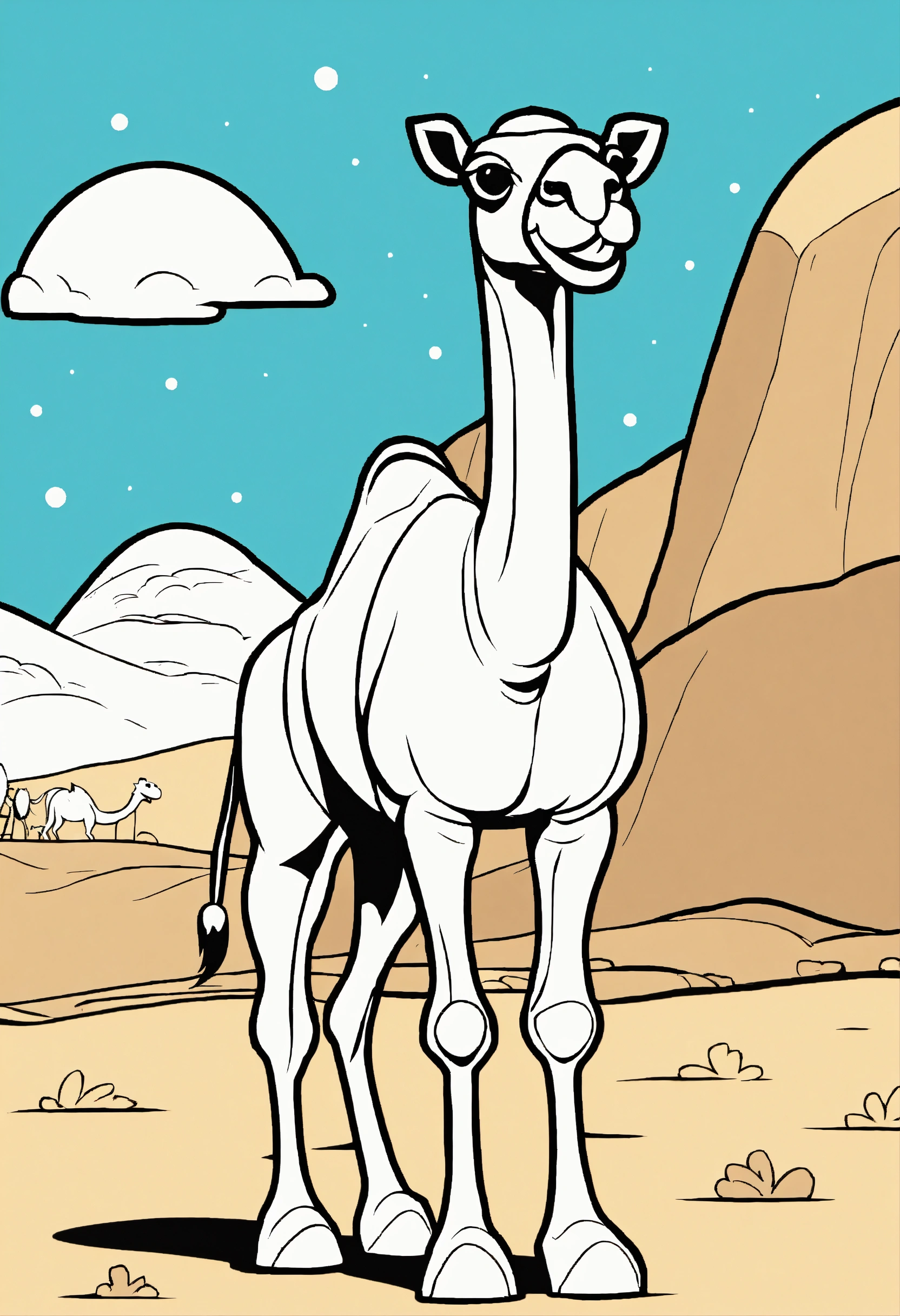 Lexica - Cute Camel, big cute eyes, pixar style, simple outline and ...