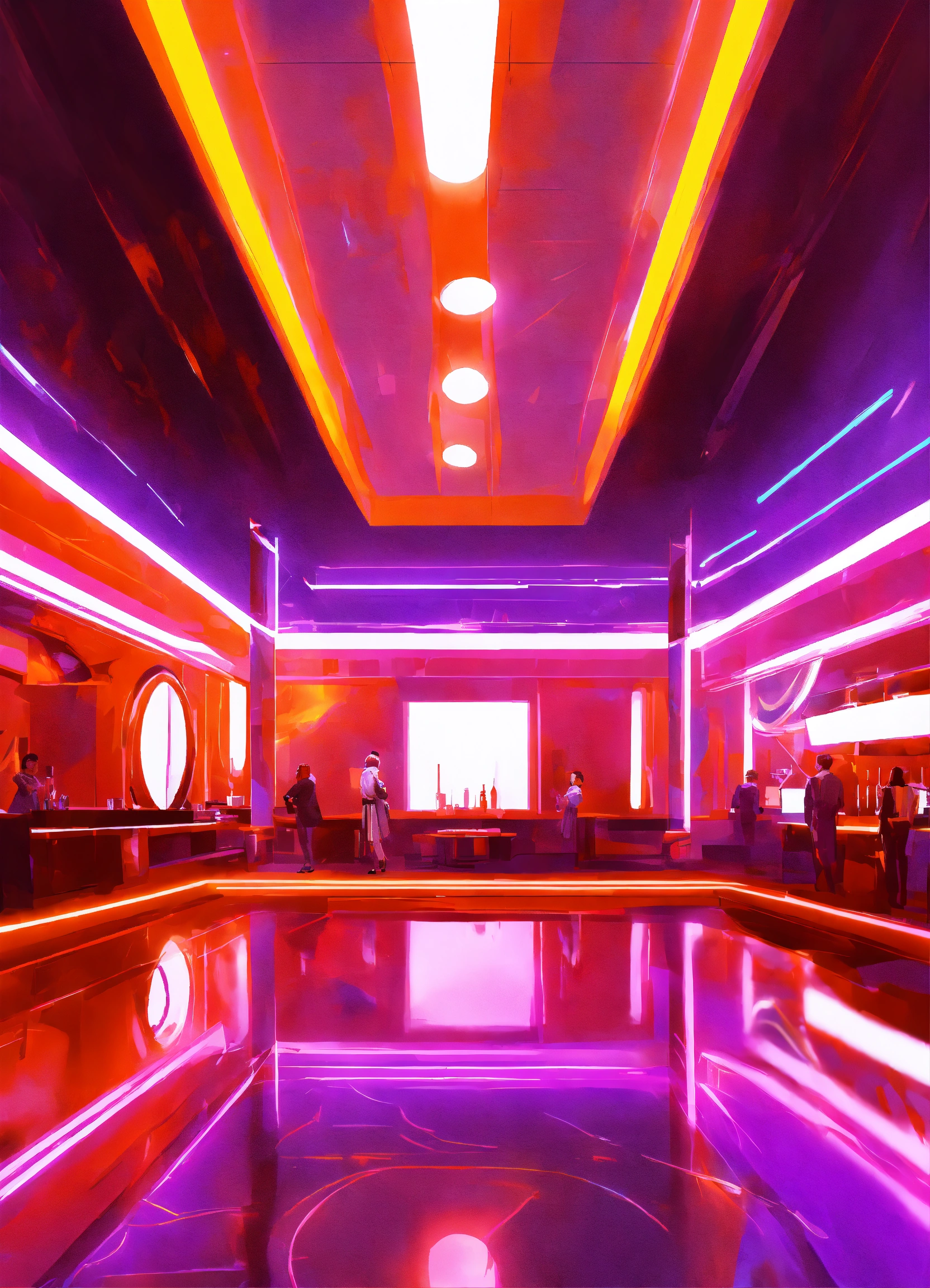 Lexica - Digital art of a classy, white Star Wars night club with ...