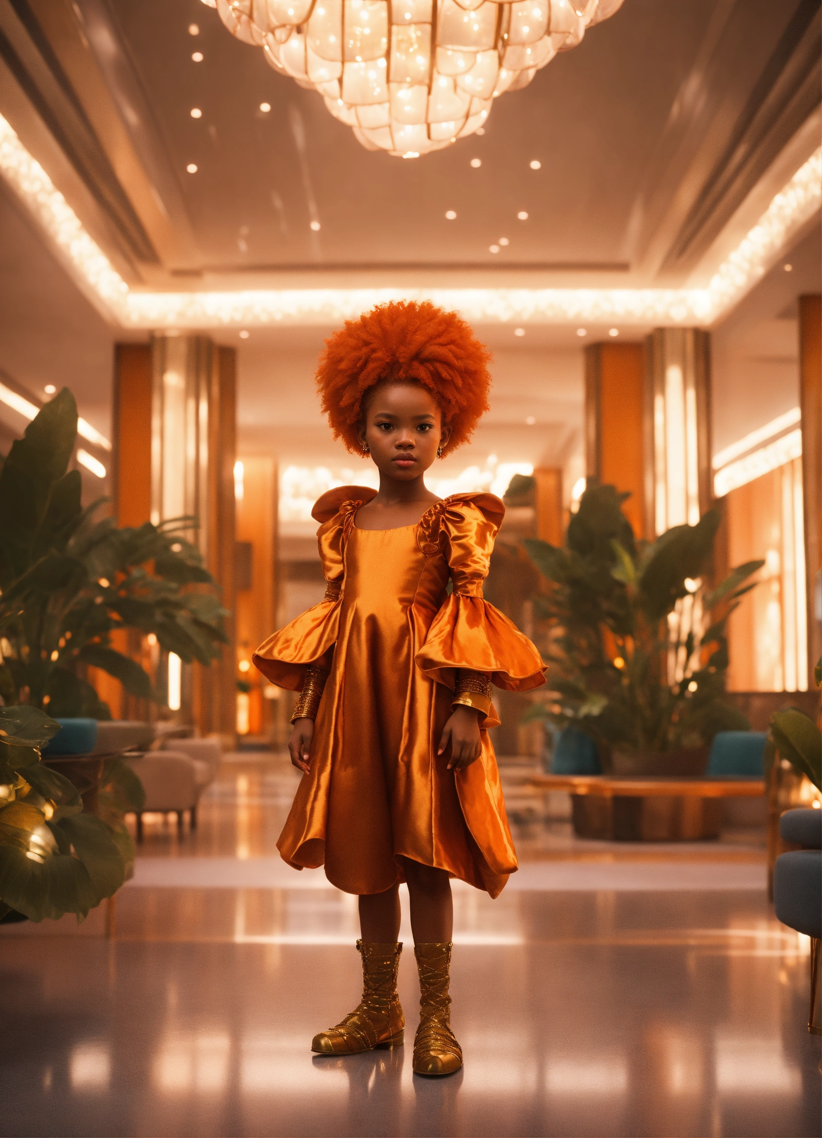 Lexica - Two pretty human looking alien fairy children with dark orange ...