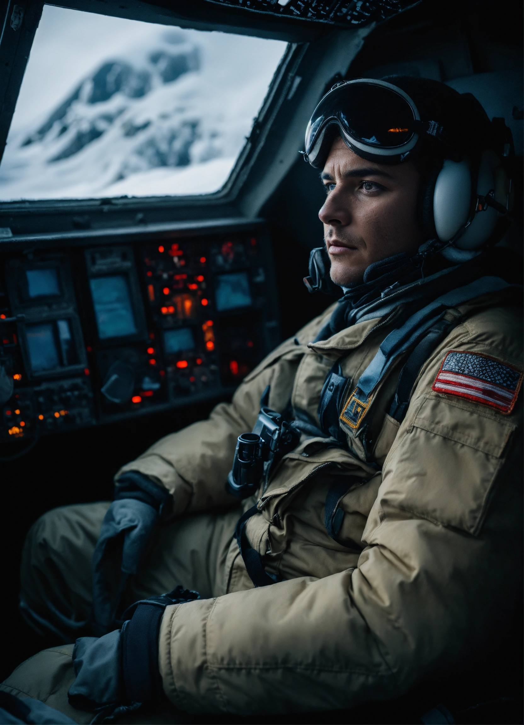 Lexica - Ghost-pilot sitting near crashed plane in Antarctica. Many ...