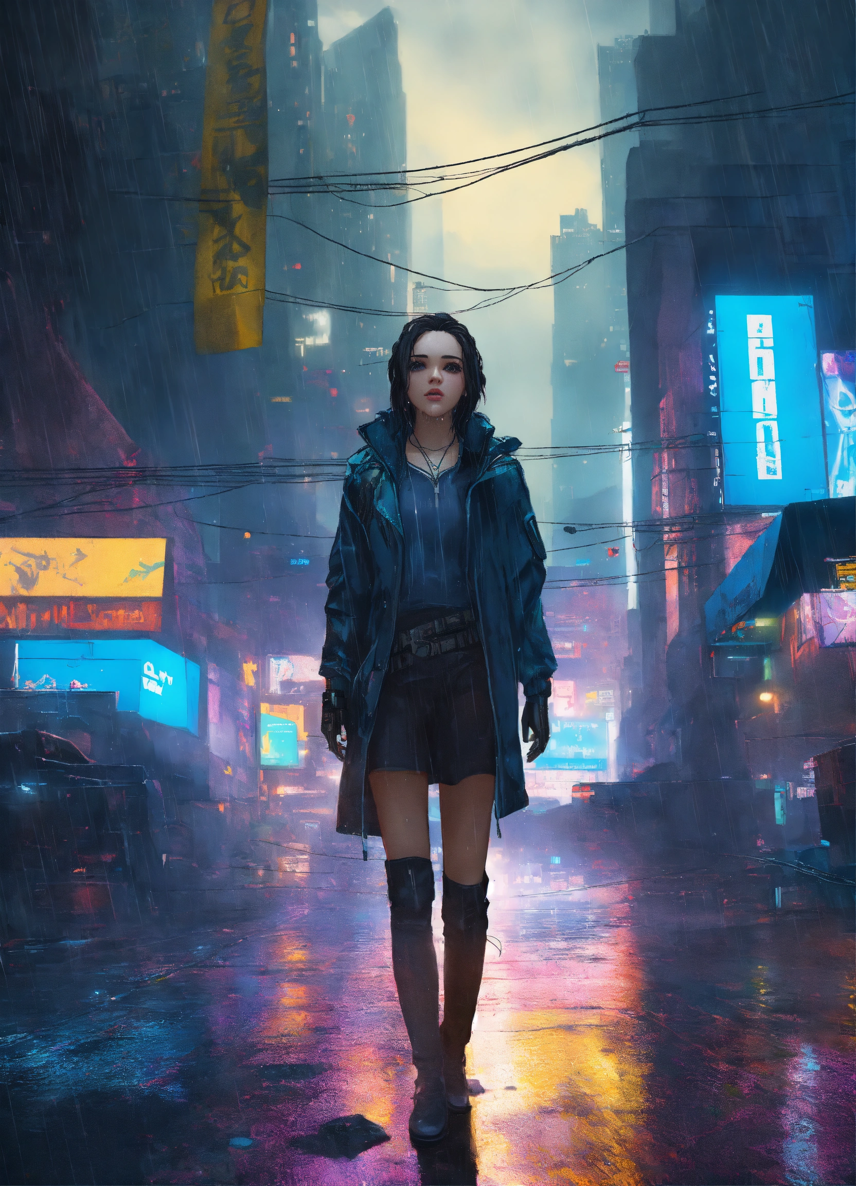 Lexica - Detroit Become Human Maggie Lindemann Rain pouring down on a ...