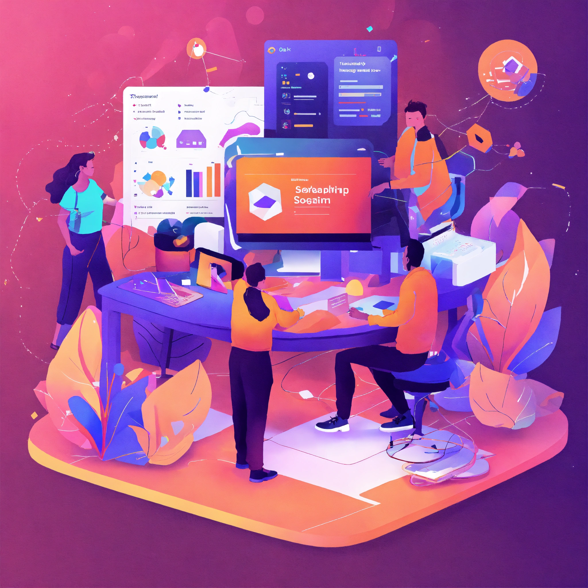 Lexica Show An Animated Image Of A Team That Is Creating A Stunning