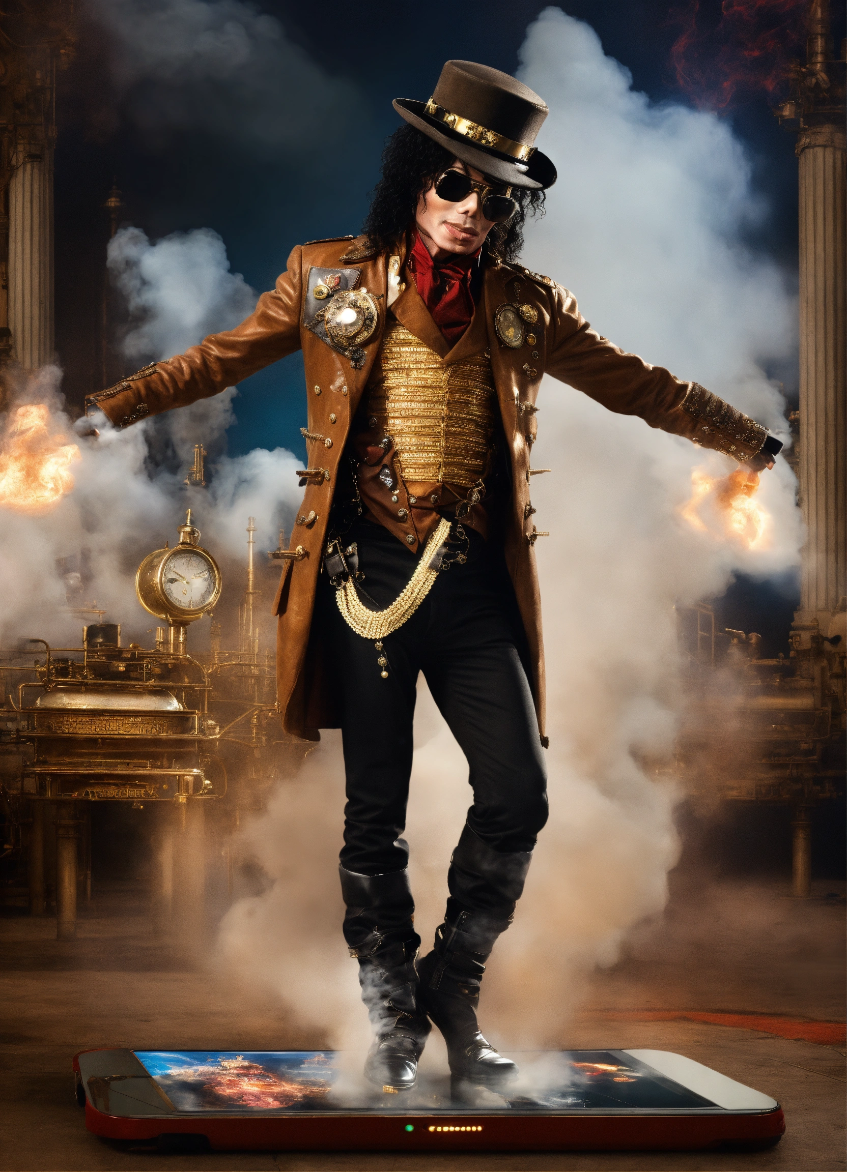 Lexica - Make a steampunk augmented reality of Michael Jackson on his ...