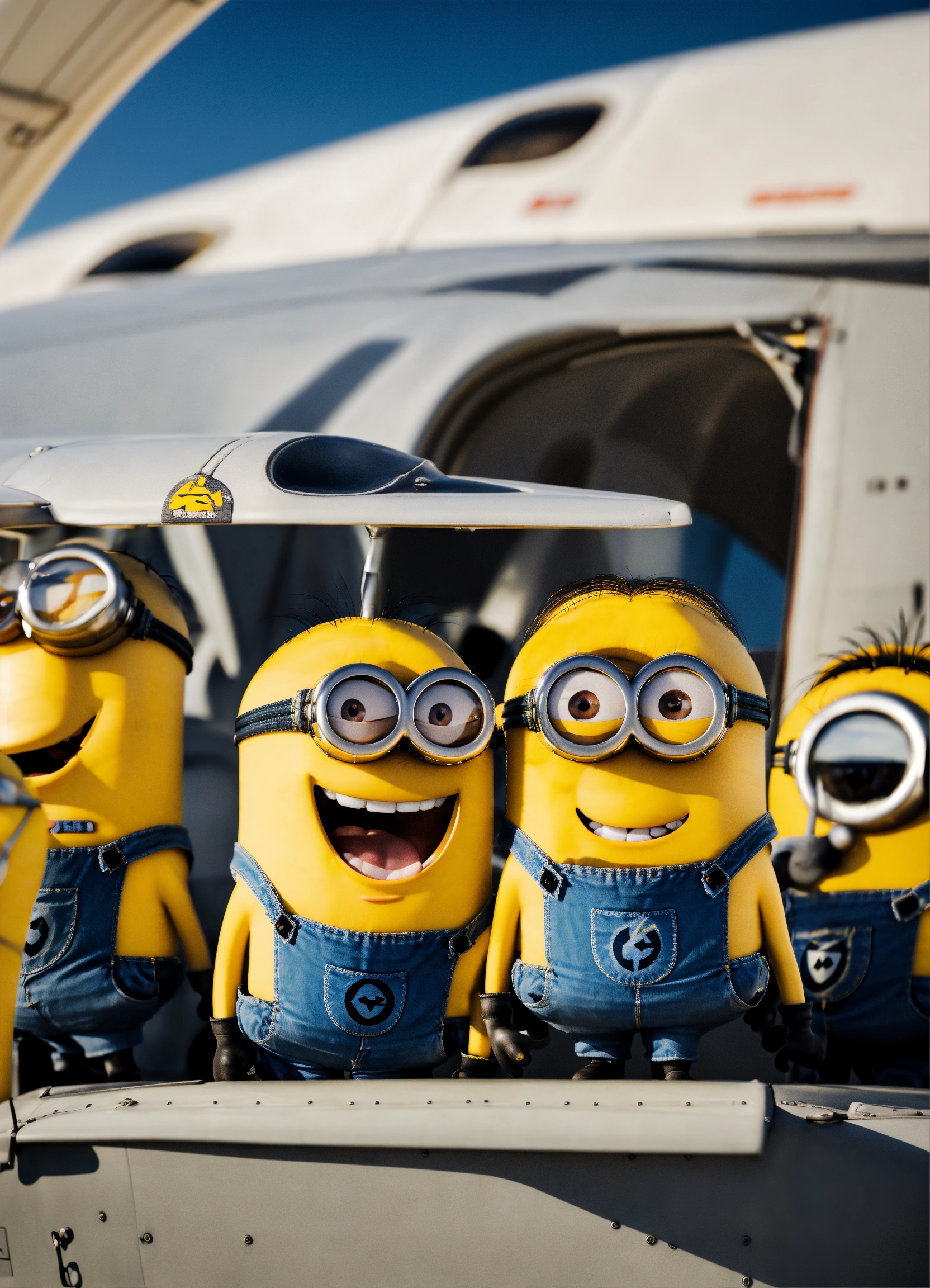 Lexica - Laughing minions in the cockpit of an aircraft with uniform of ...