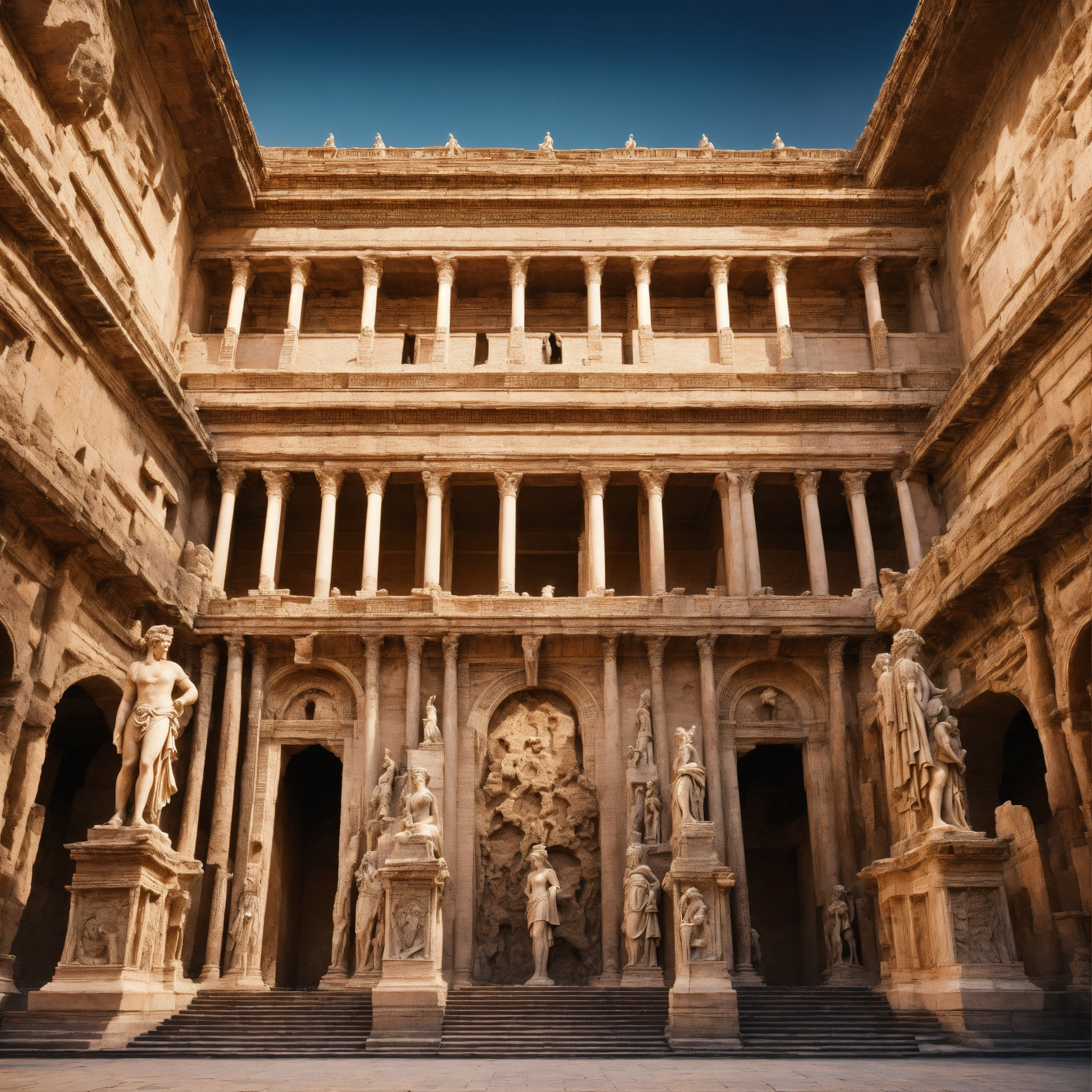 Lexica - Gigantic magnificent futuristic facade of a palace, with ...