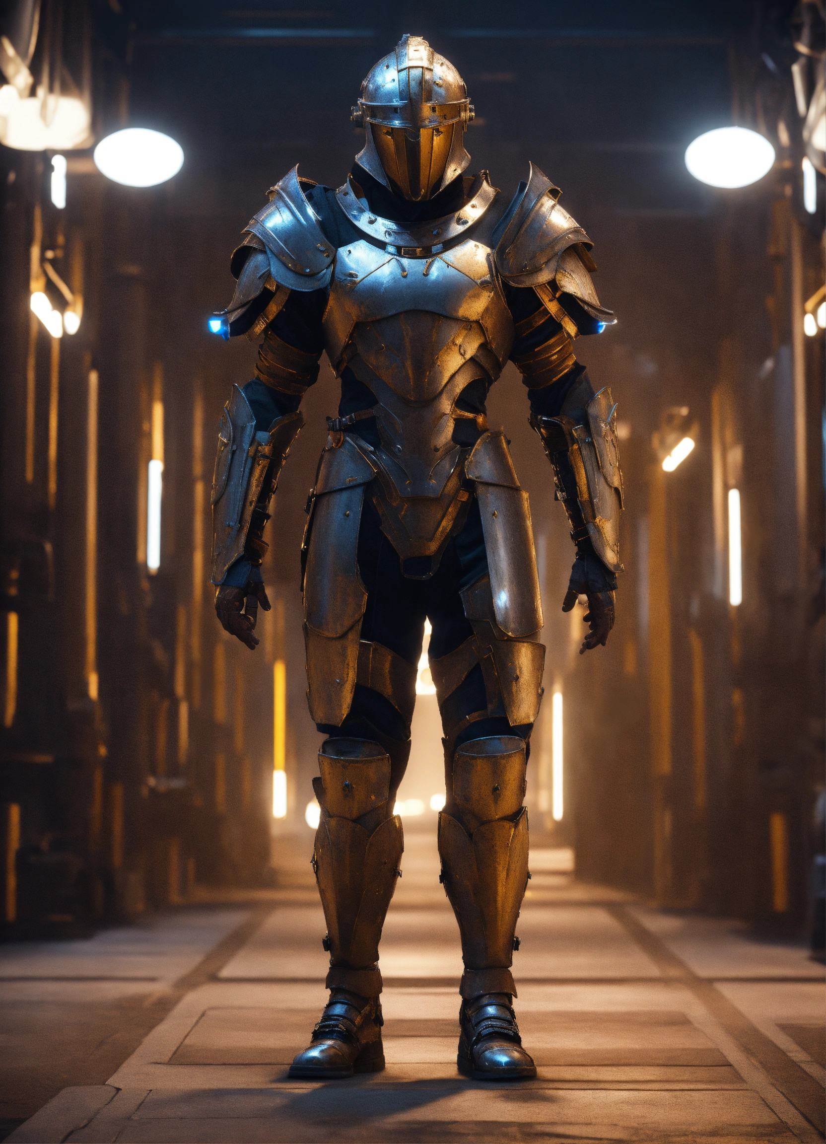 Lexica - Full body of a sci fi gladiator, slender body proportions ...