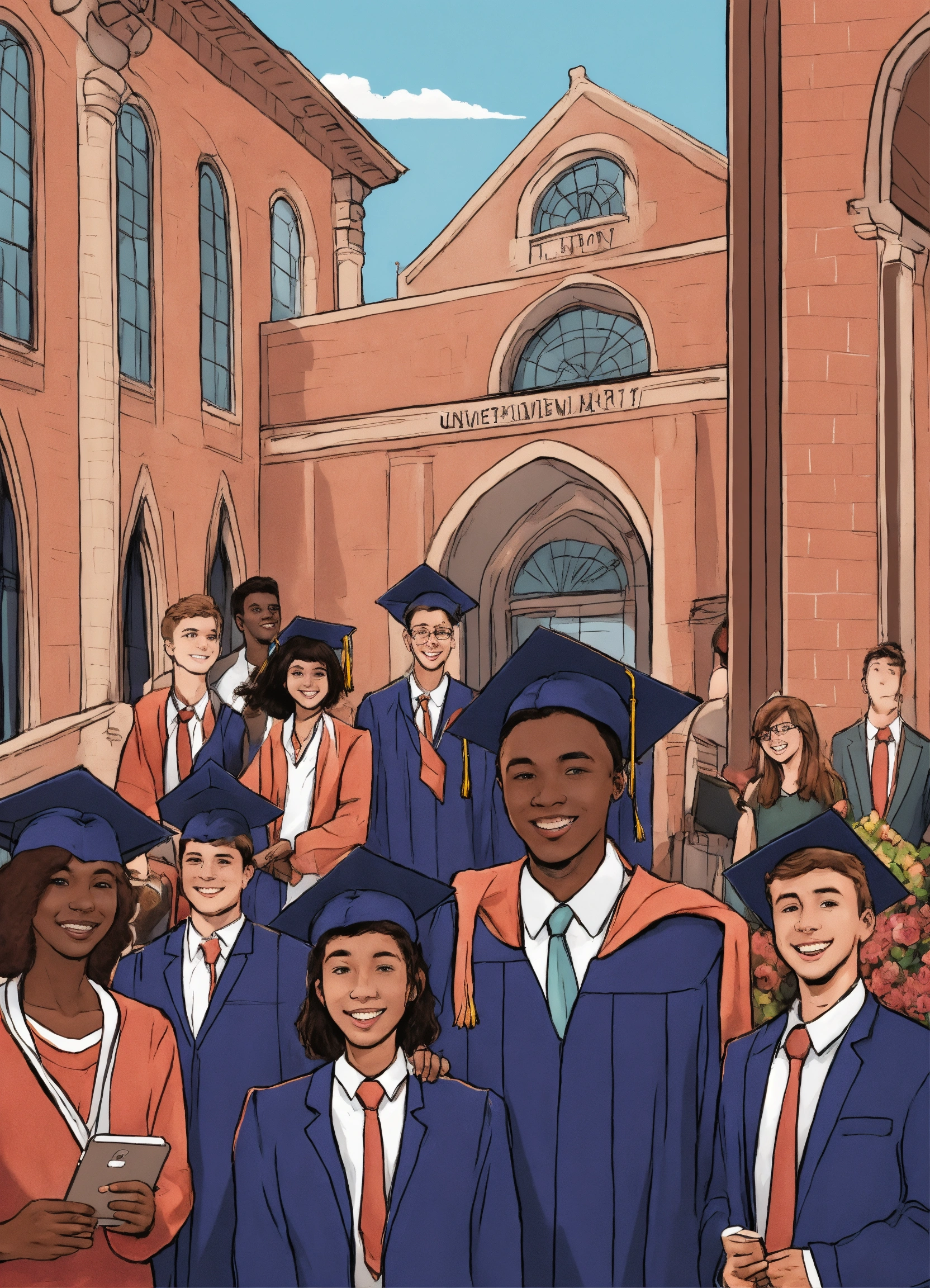 Lexica - Comic a young guy graduating from the University, taking a ...